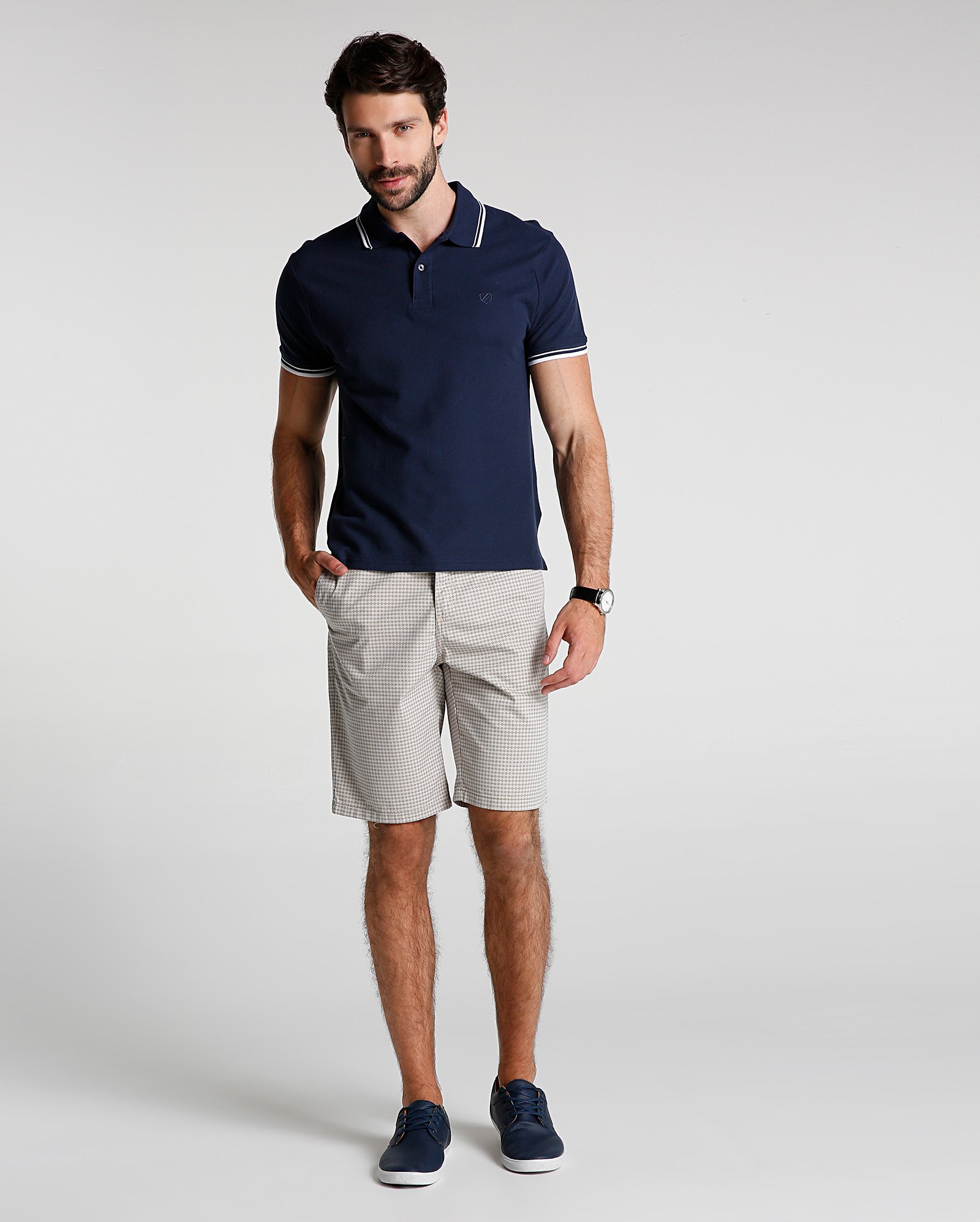 Riachuelo | Polo masculina Legacy manga curta azul | Pool Basics