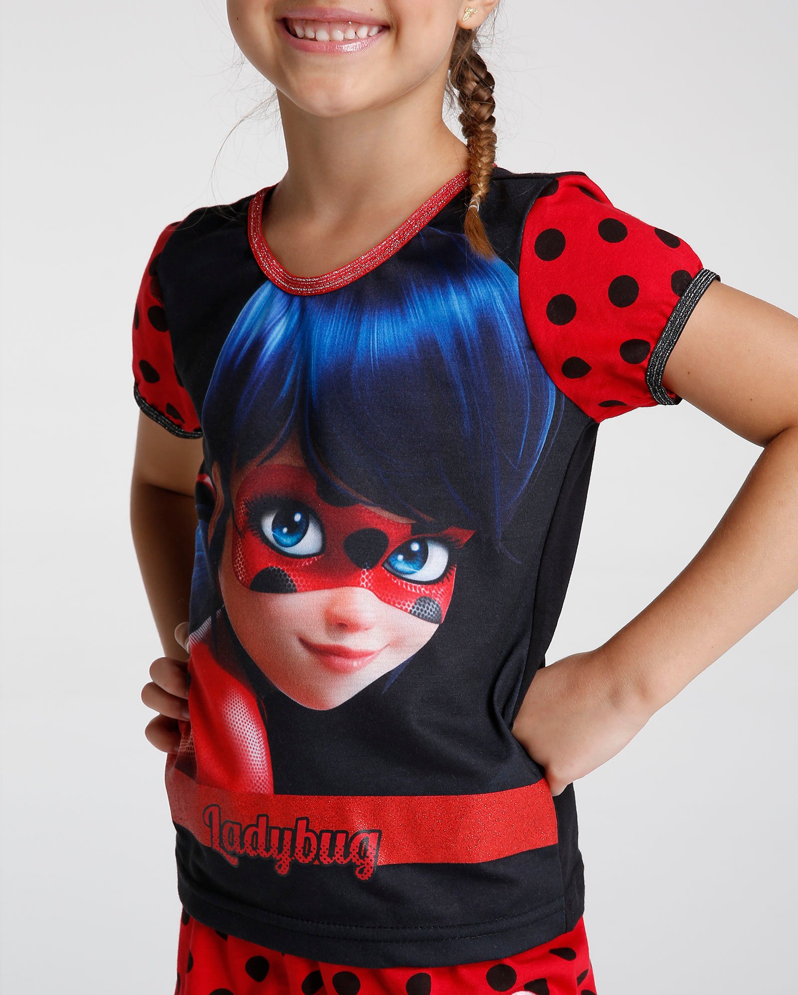 Riachuelo | Pijama Infantil Curto Ladybug - Preto