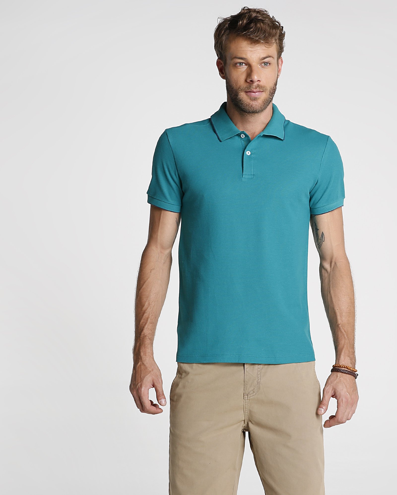 Riachuelo | Polo masculina Legacy regular em piquet minimalista - Verde ...