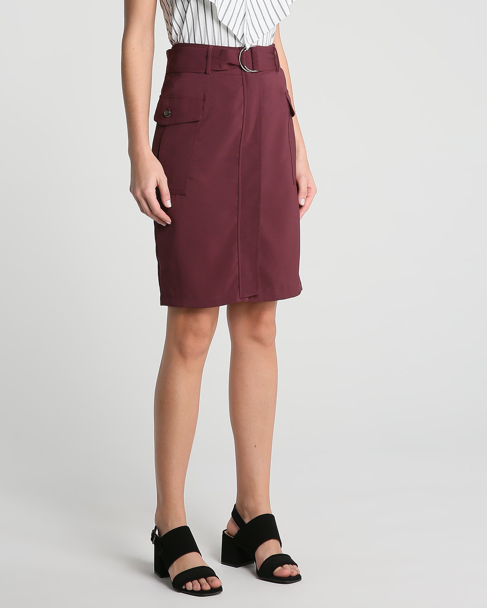 Riachuelo Saia Midi Bolsos