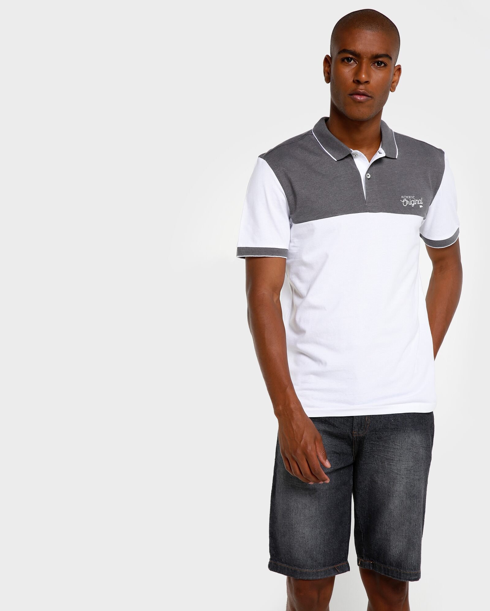 Riachuelo | Polo Bicolor - Branco