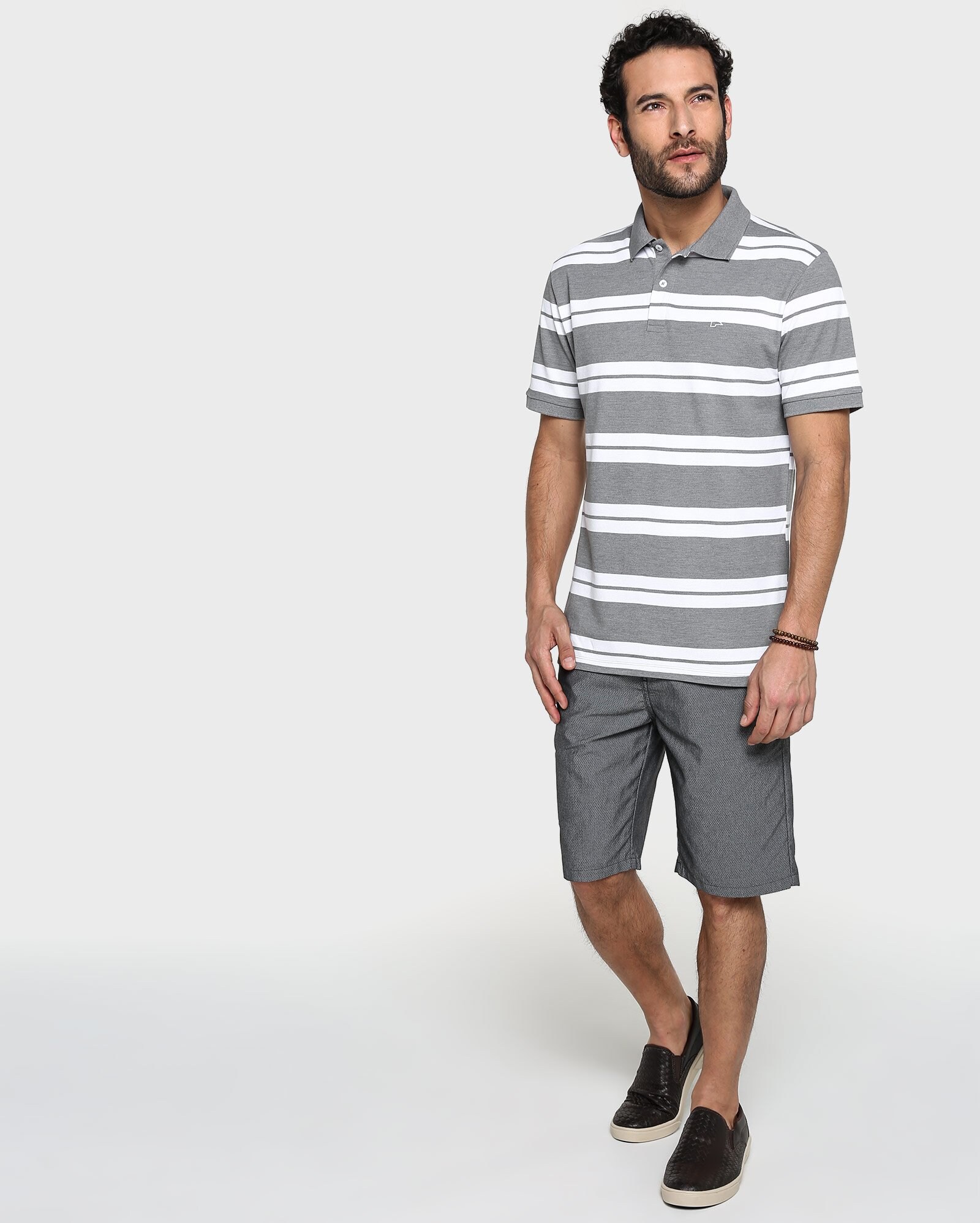 Riachuelo | Polo Listrada - Cinza