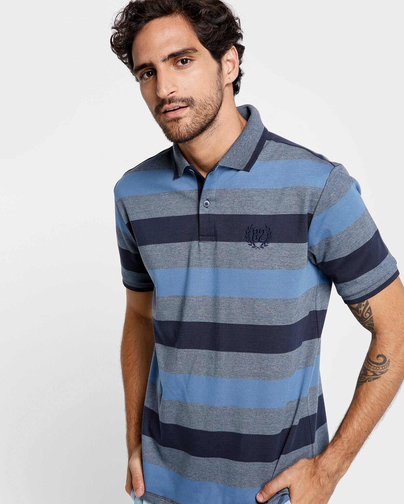 Riachuelo | Polo Listras - Azul