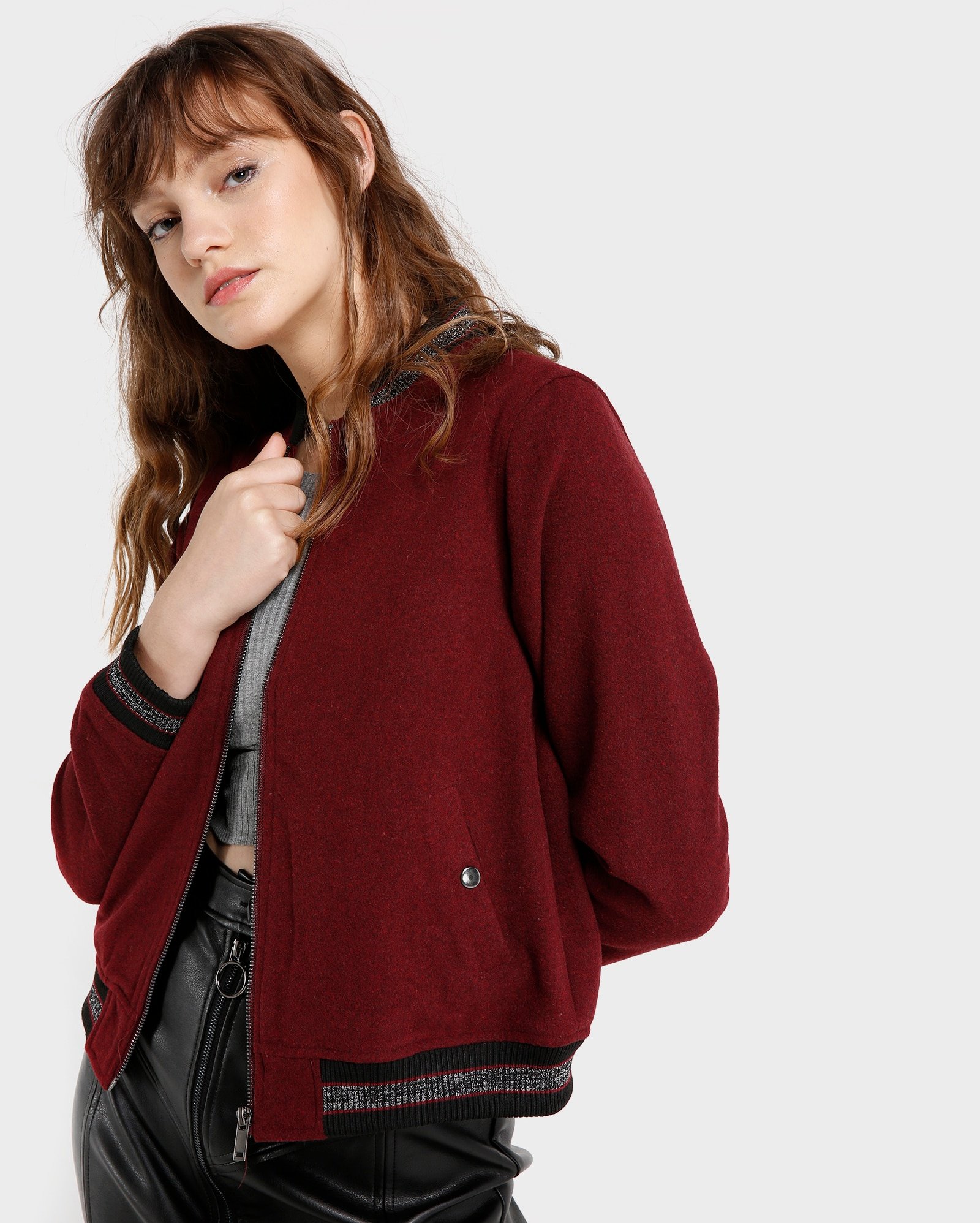 Riachuelo | Jaqueta College Lurex Vermelho