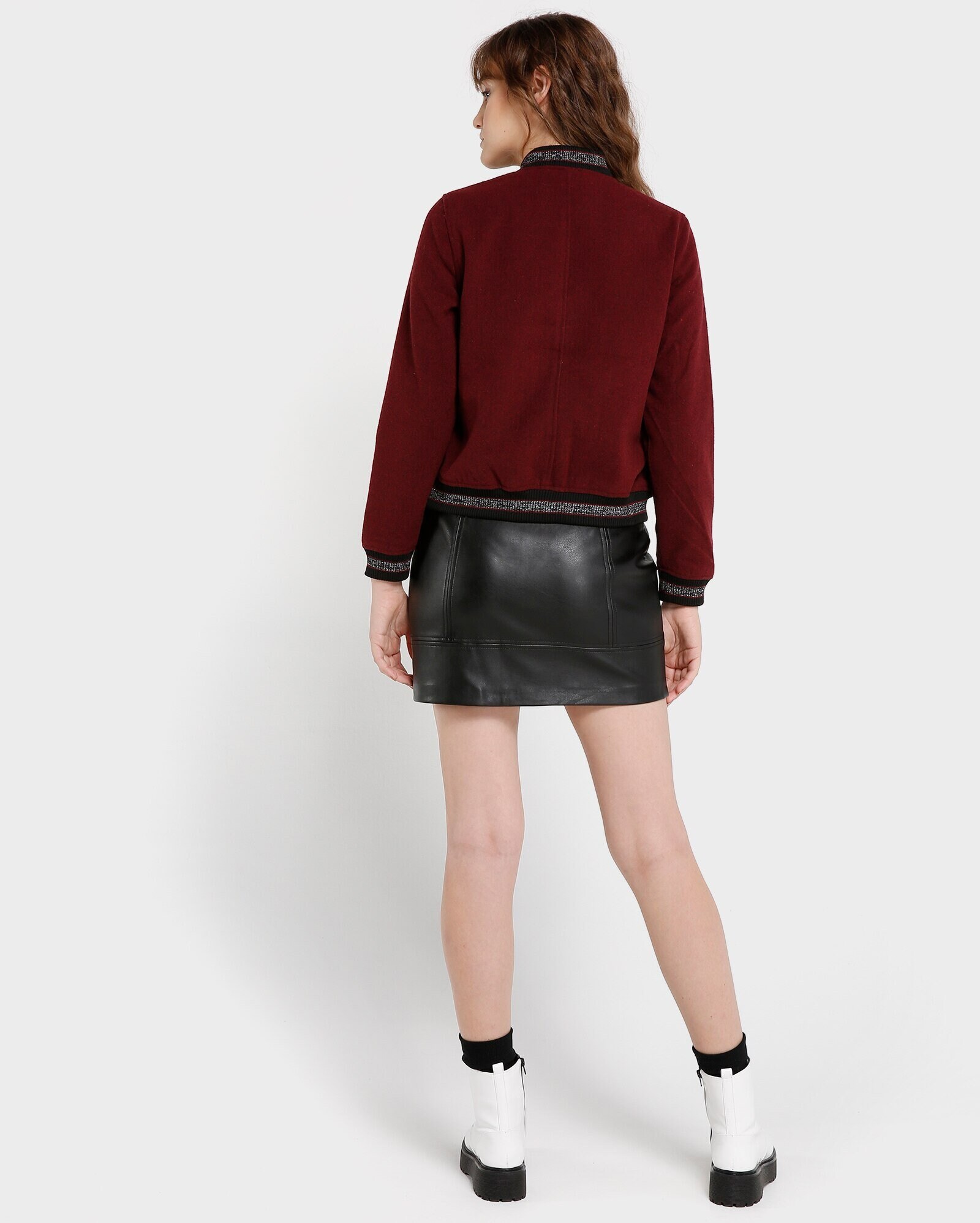 Riachuelo | Jaqueta College Lurex Vermelho