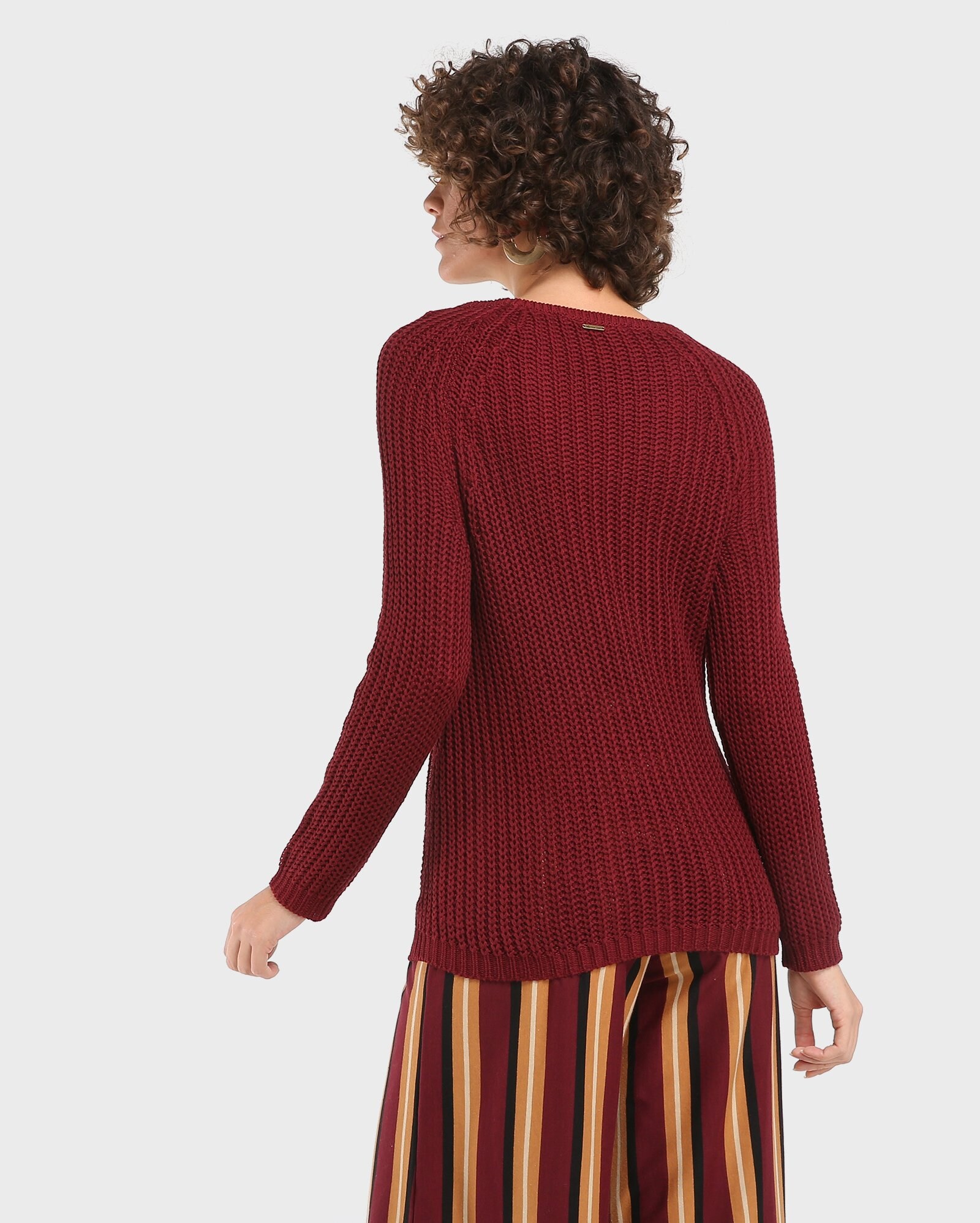 Riachuelo | Suéter Tricot Zíper - Vermelho Escuro