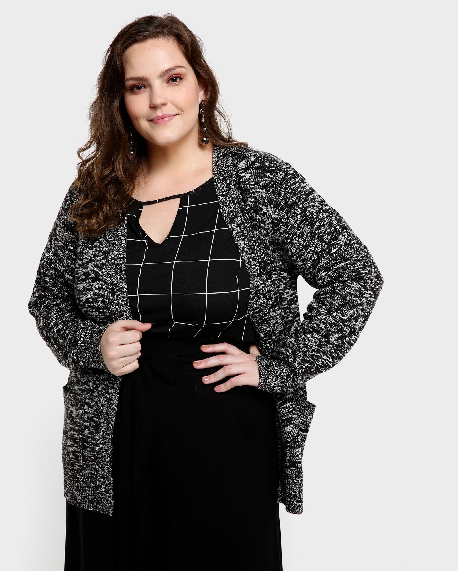 Riachuelo | Cardigan Plus Size Tricot Aberto