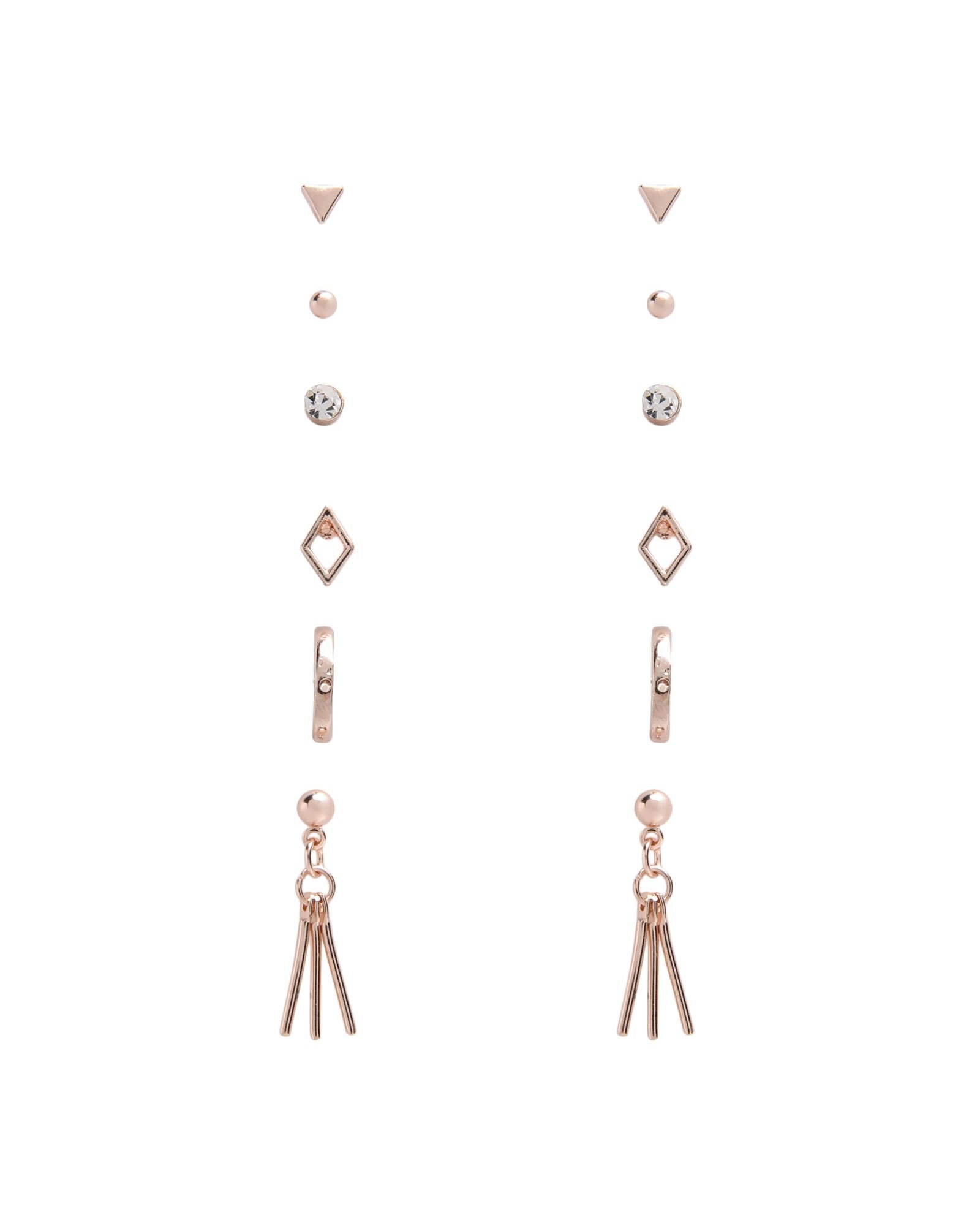 Riachuelo | Kit Brinco 6 Pares Mini Rose Gold