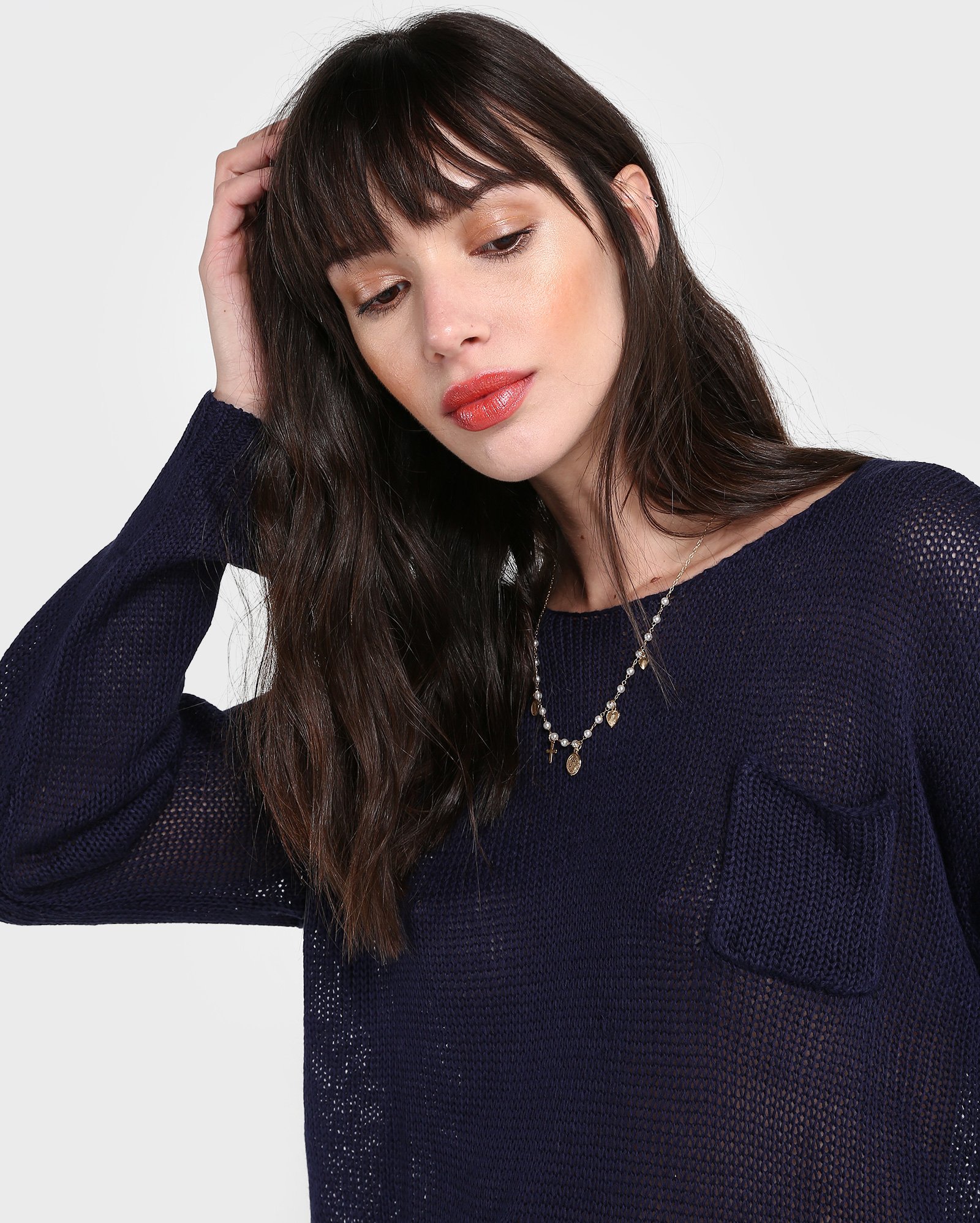 Riachuelo | Suéter Tricot Liso - Azul Noite