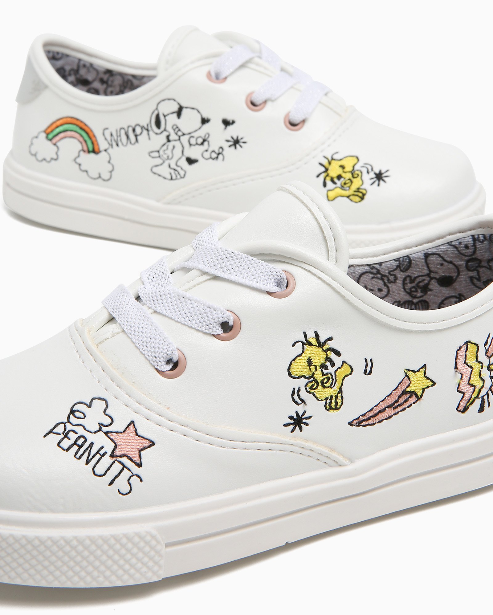 Riachuelo | Tênis Casual Infantil Bordado Snoopy Peanuts - Branco
