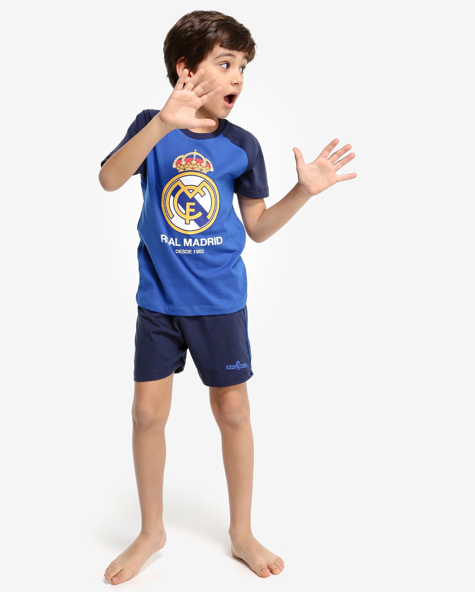 Riachuelo | Pijama Infantil Curto Malha Real Madrid - Azul