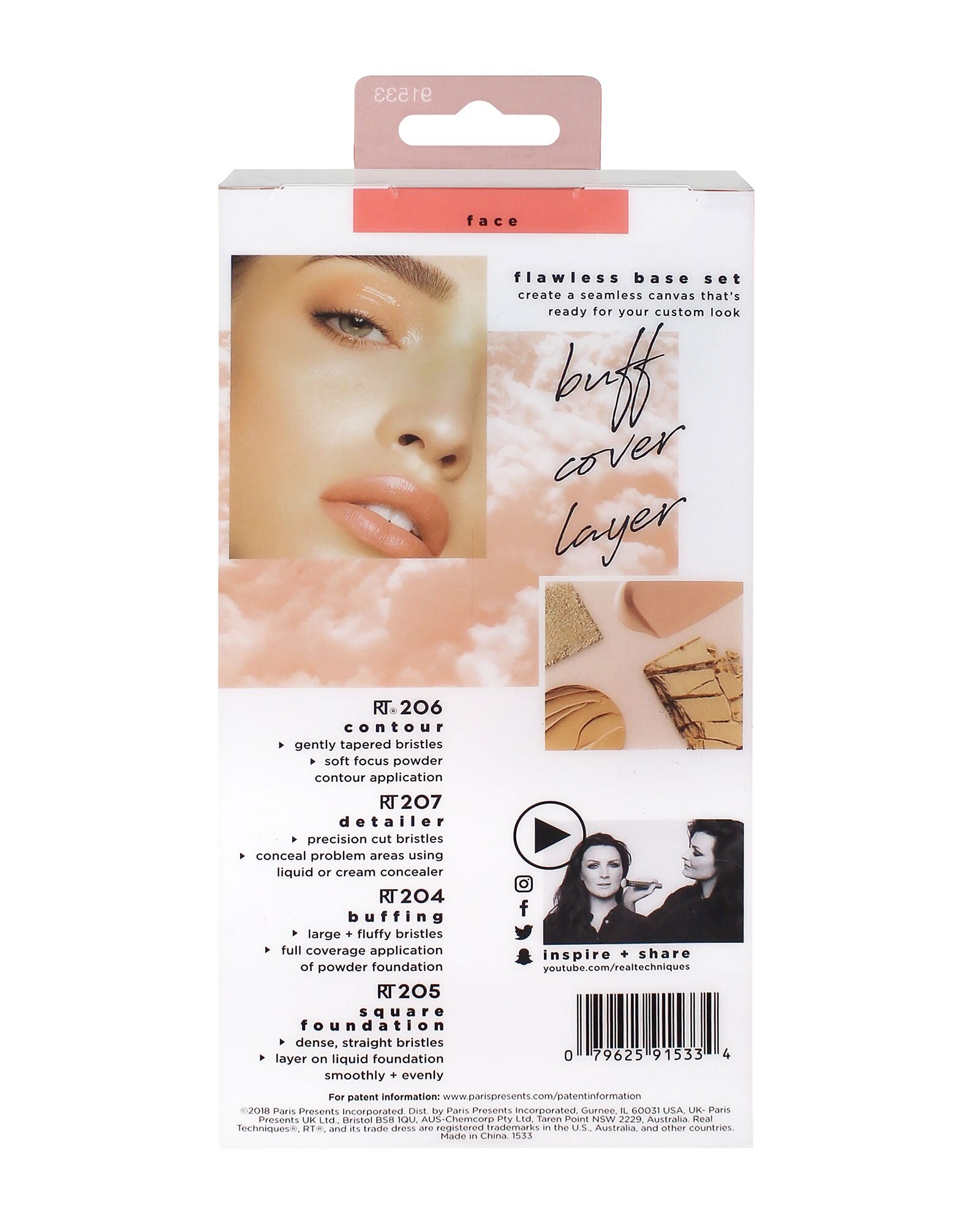 Riachuelo | Kit de Pincéis 4 Peças Flawless Base Real Techniques