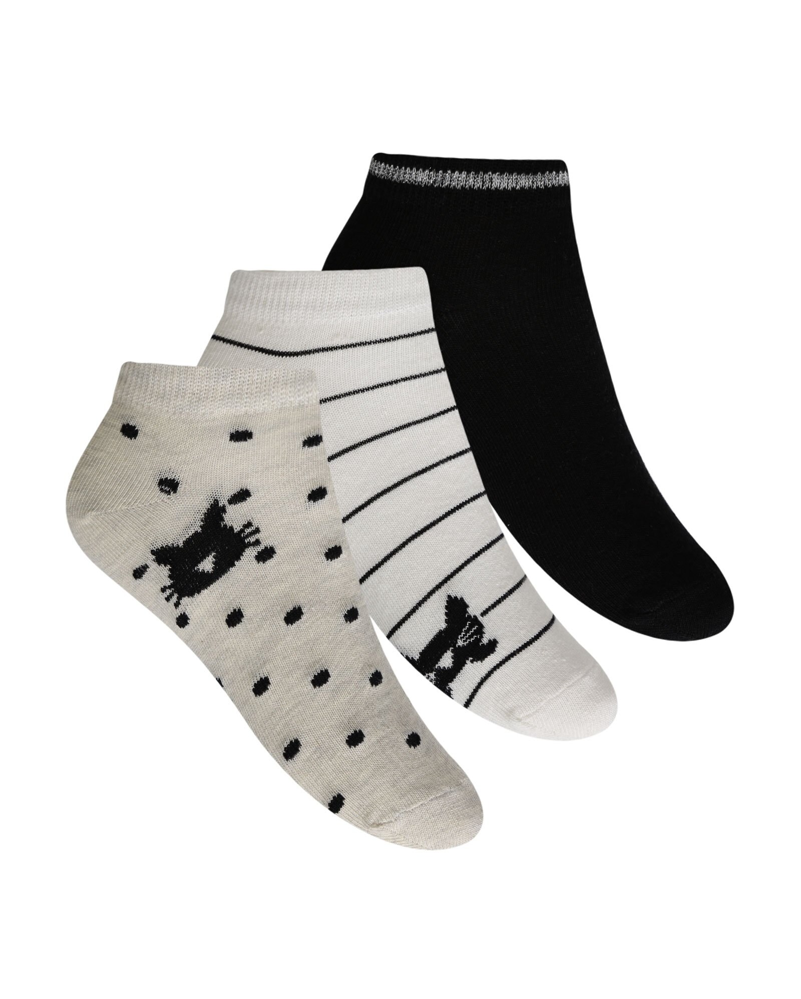 Riachuelo | Kit Meia 3 Pares Cano Curto Cat Poá