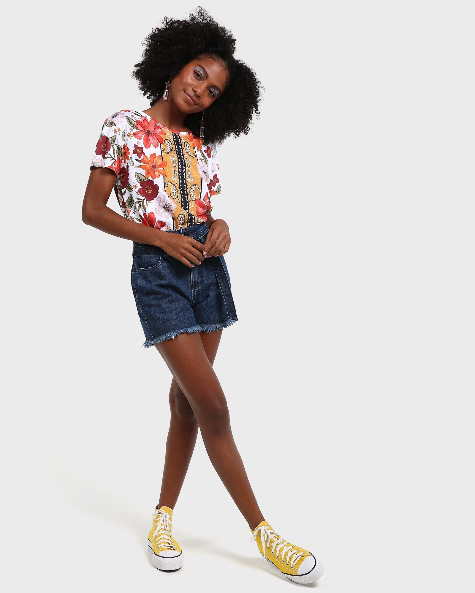 Riachuelo | Camiseta Malha Flamê Mix Print