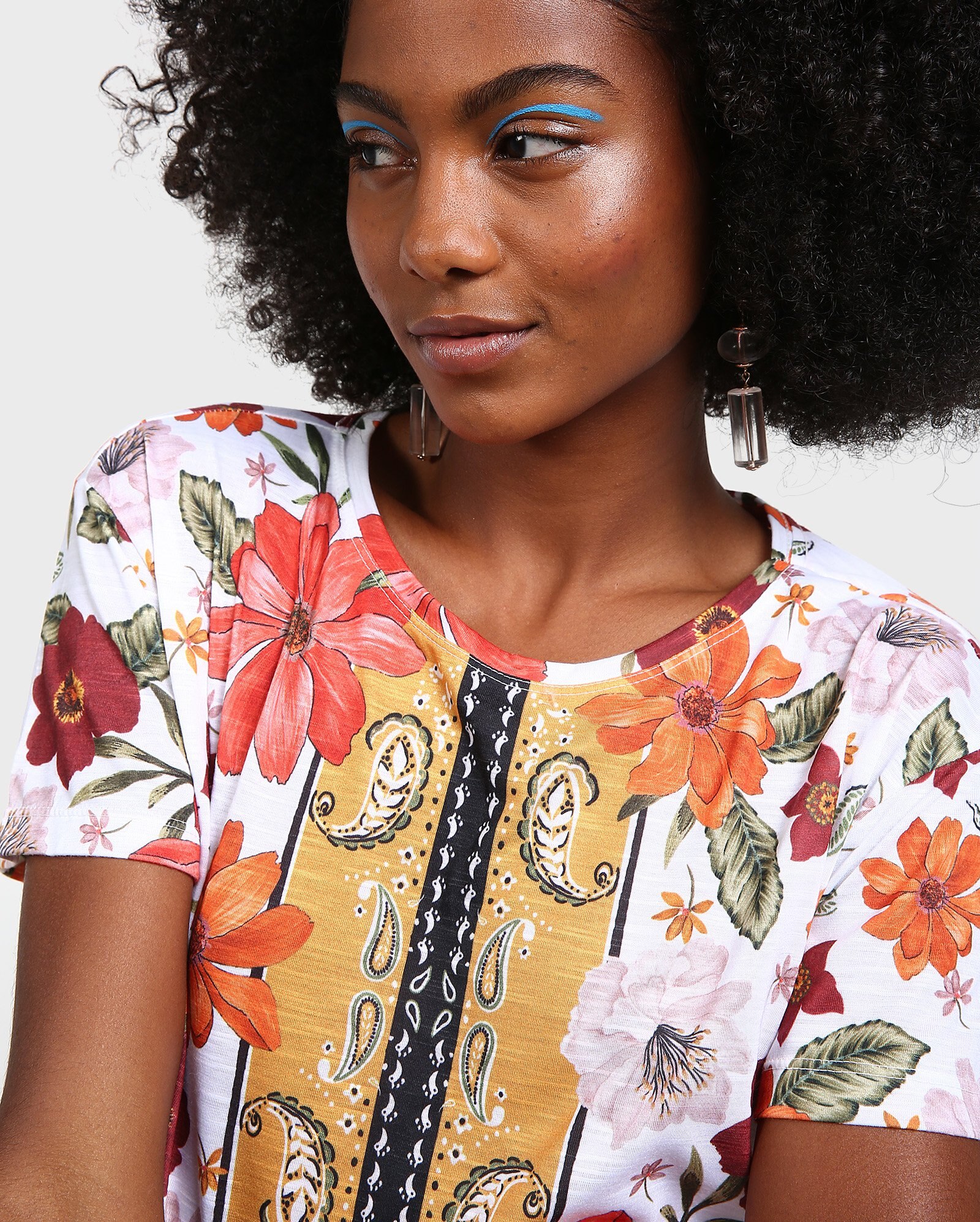 Riachuelo | Camiseta Malha Flamê Mix Print