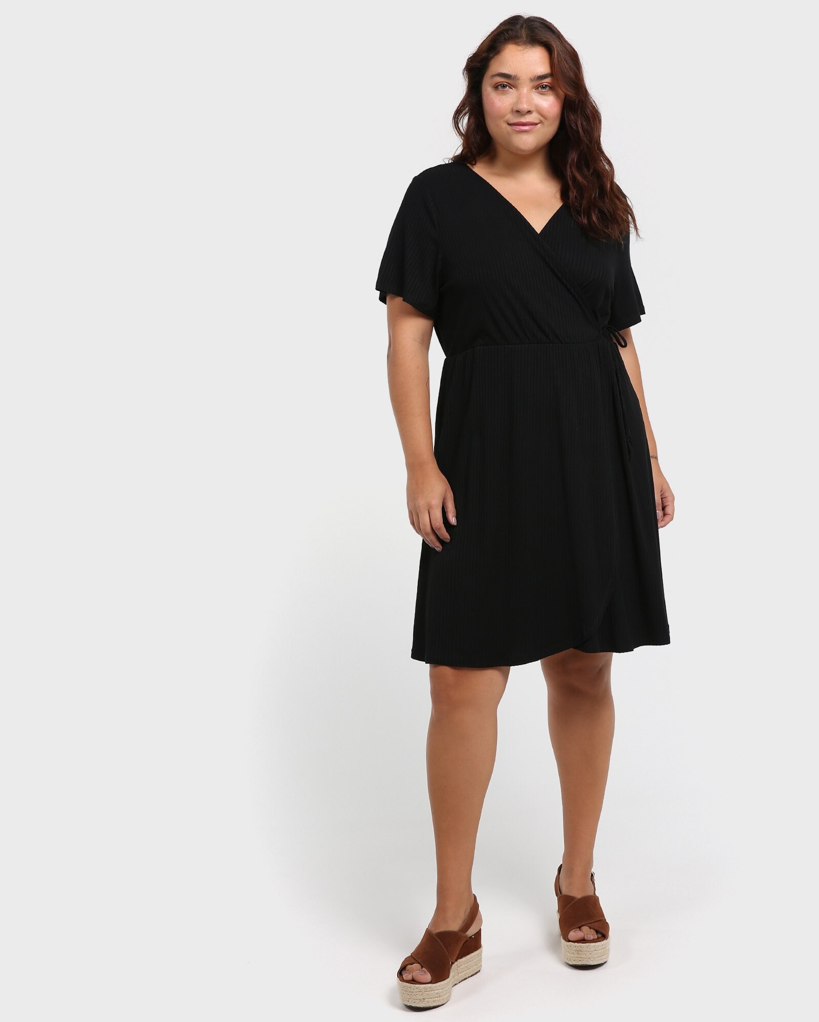 Riachuelo | Vestido Plus Size Transpassado Preto Filipa by Riachuelo