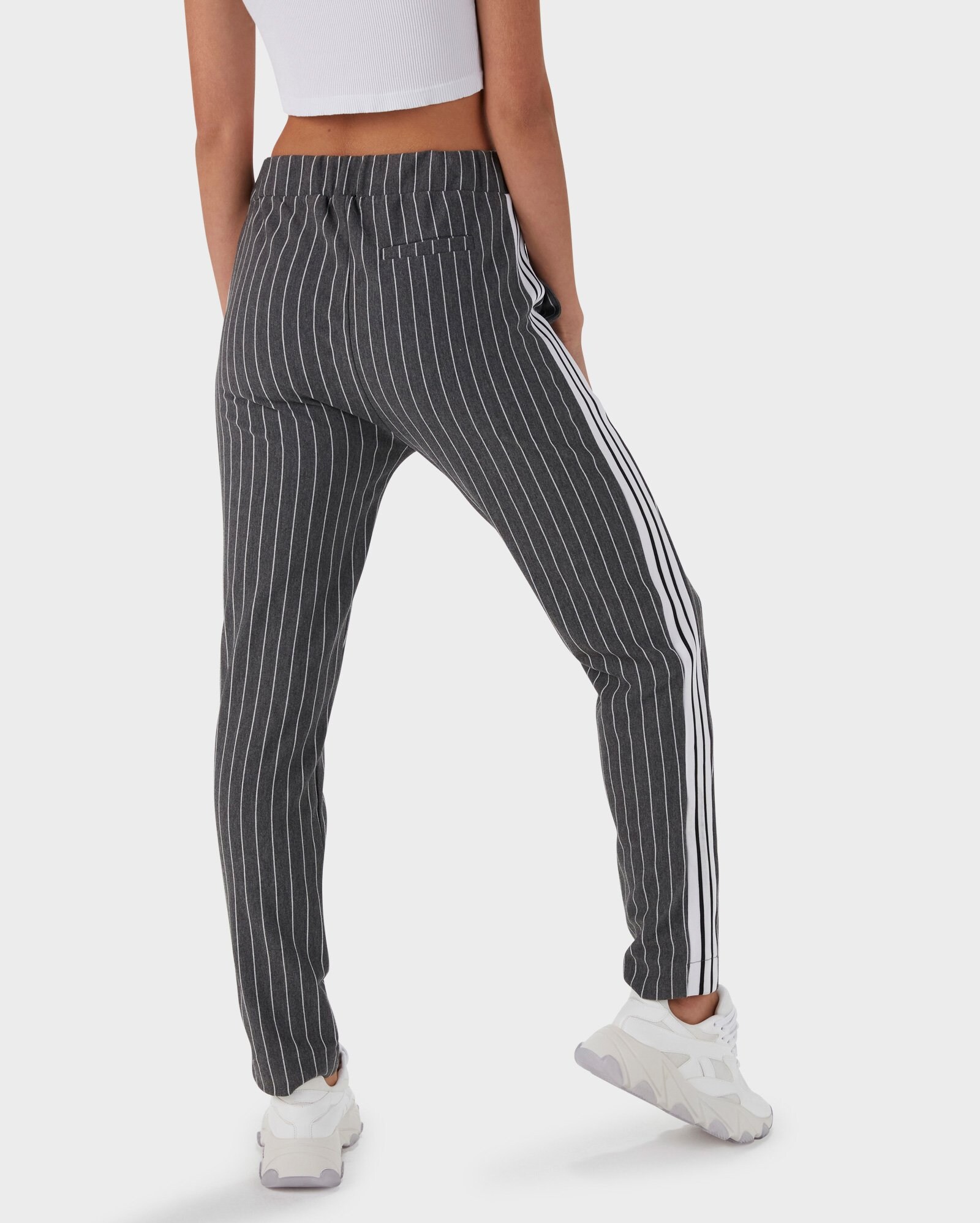 Riachuelo | Calça de Moletom Feminina Malha Risca de Giz Cinza Pool by ...