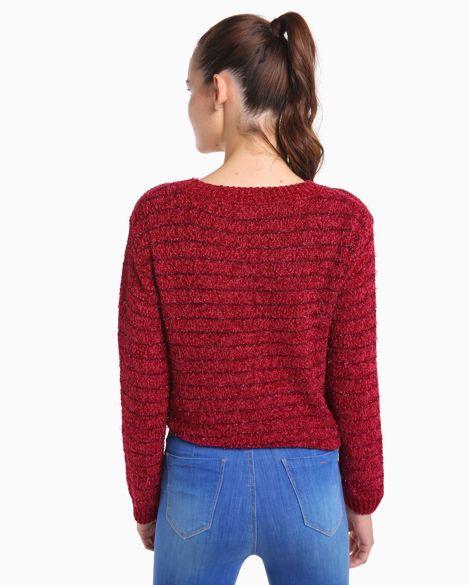 Riachuelo | Suéter Feminino Tricot Fios Lurex Vermelho
