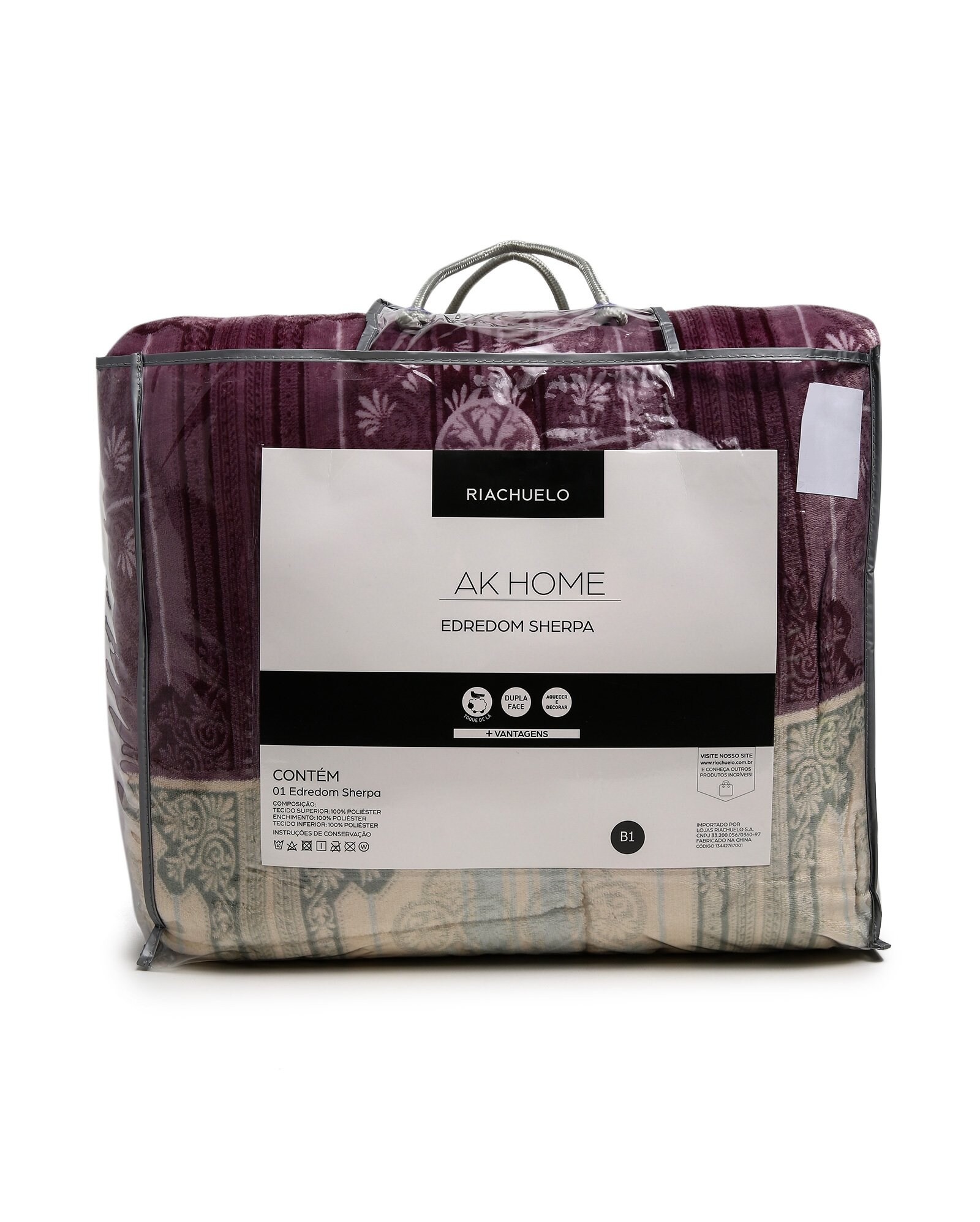 Riachuelo | Edredom Casal Sherpa Vick AK Home Roxo 1,8x2,2m