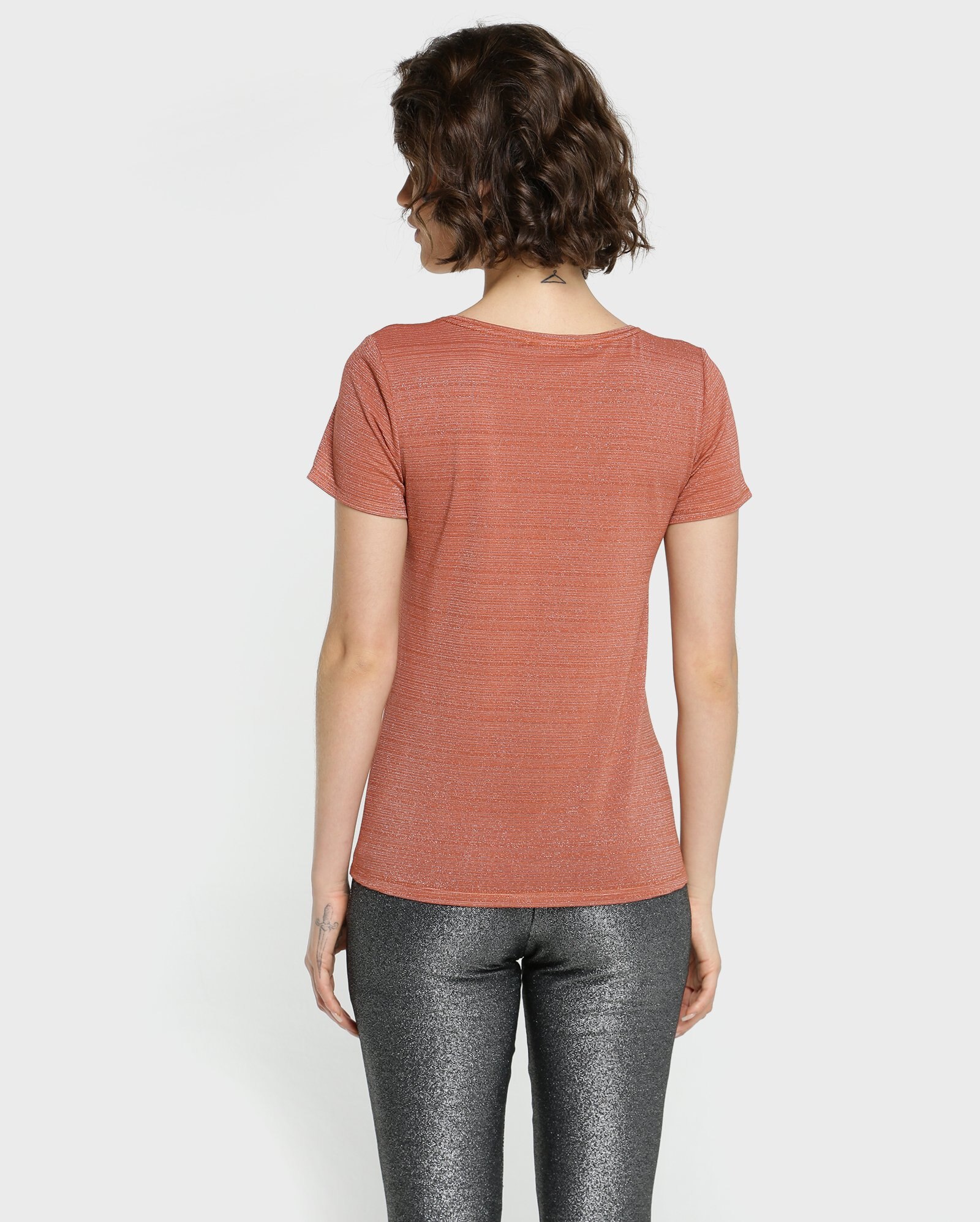 Riachuelo | Blusa Malha Lurex - Salmão