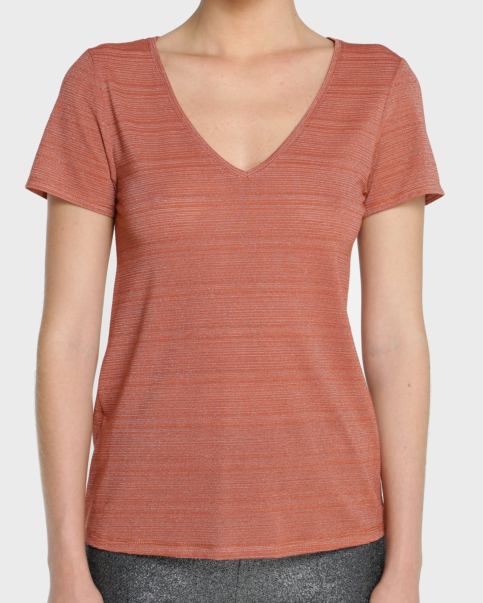 Riachuelo | Blusa Malha Lurex - Salmão