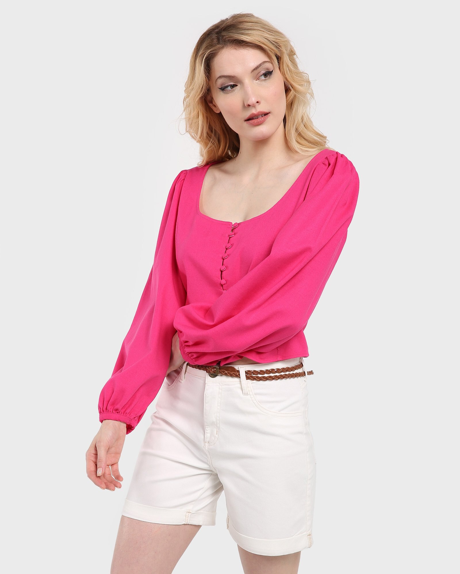 Riachuelo | Blusa Cropped Manga Bufante