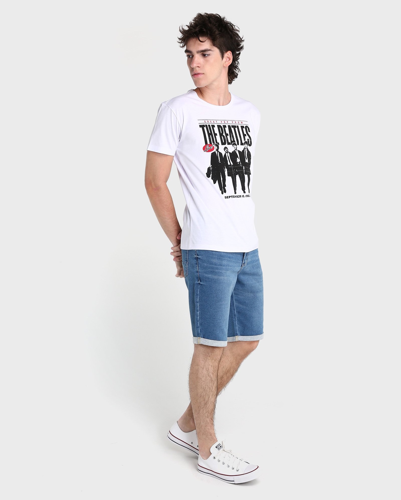 Riachuelo | Bermuda Moletom Jeans Slim Cordão - Denim Claro