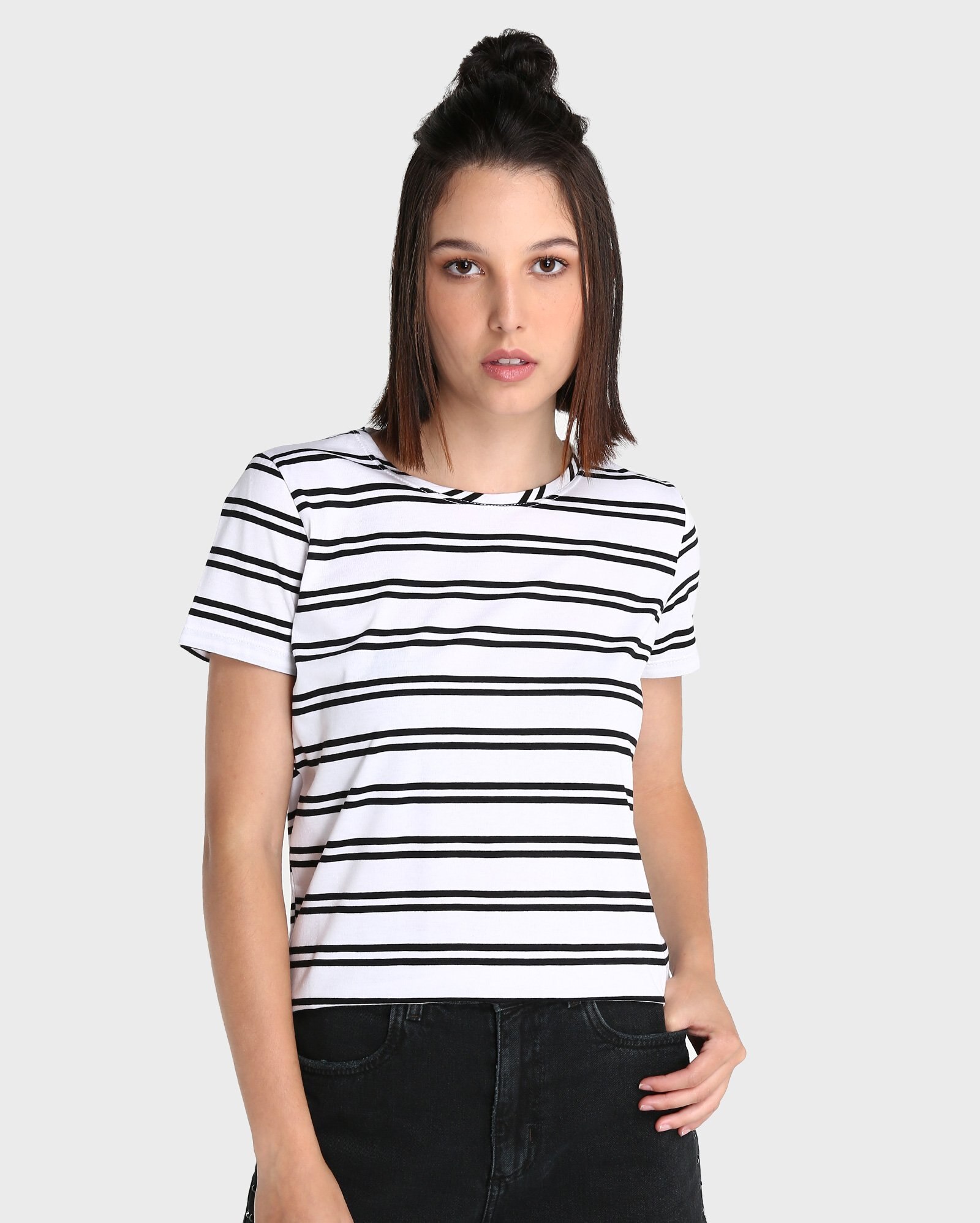 Riachuelo | Camiseta Listrada - Branco