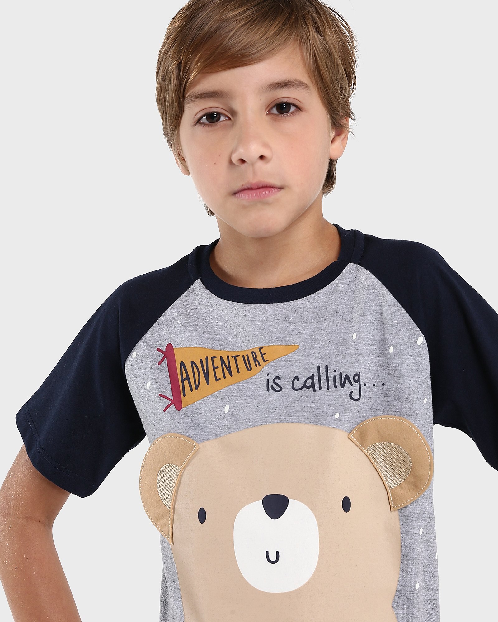 Riachuelo | Pijama Infantil Curto Adventure Is Calling - Azul Marinho