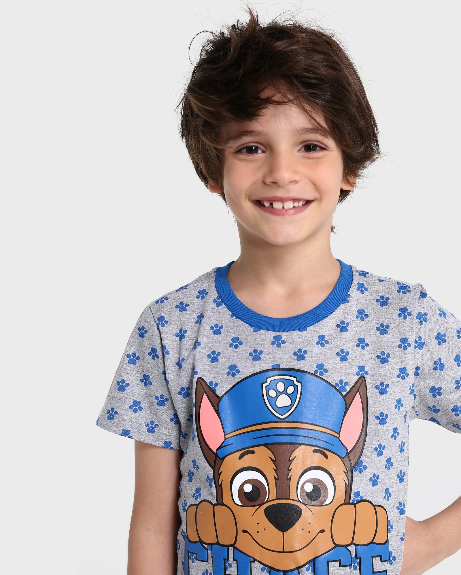 Riachuelo | Pijama Infantil Curto Patrulha Canina - Cinza