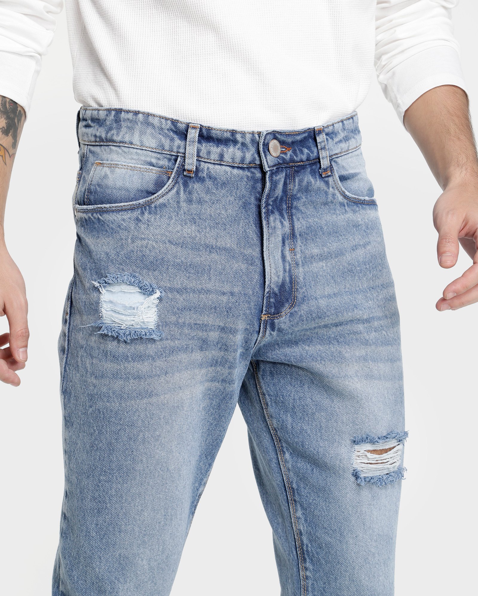 Riachuelo | Calça Jeans Acid Wash Cropped - Denim Claro