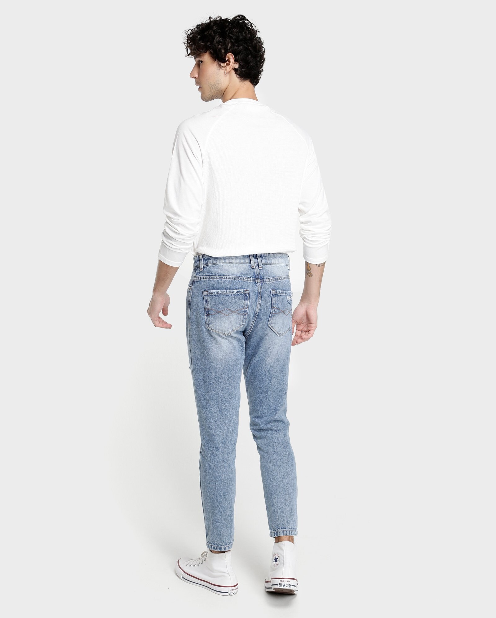 Riachuelo | Calça Jeans Acid Wash Cropped - Denim Claro
