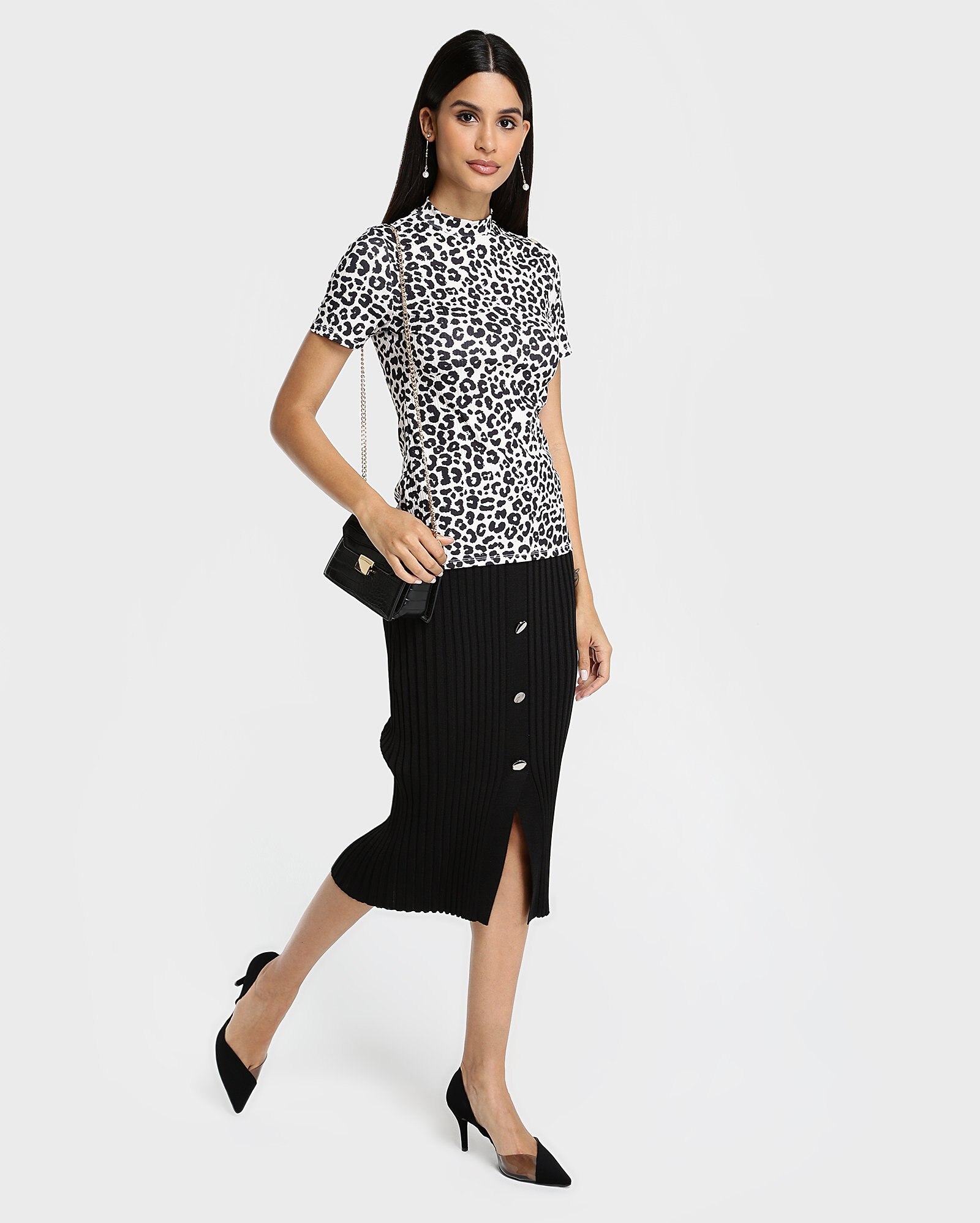 Riachuelo | Blusa Feminina Gola Alta Animal Print Bege AK by Riachuelo