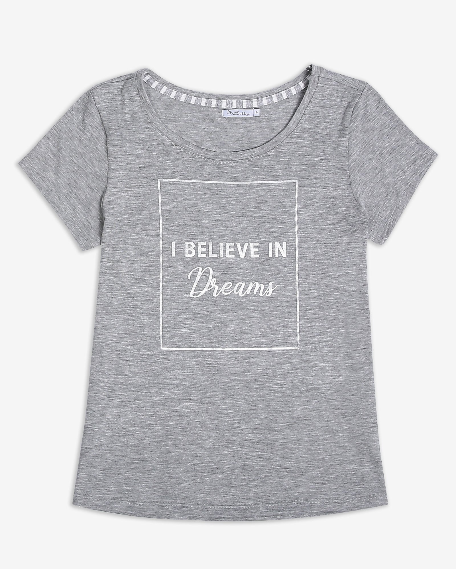 Riachuelo | Pijama Short Doll Believe Lilly - Cinza Mescla