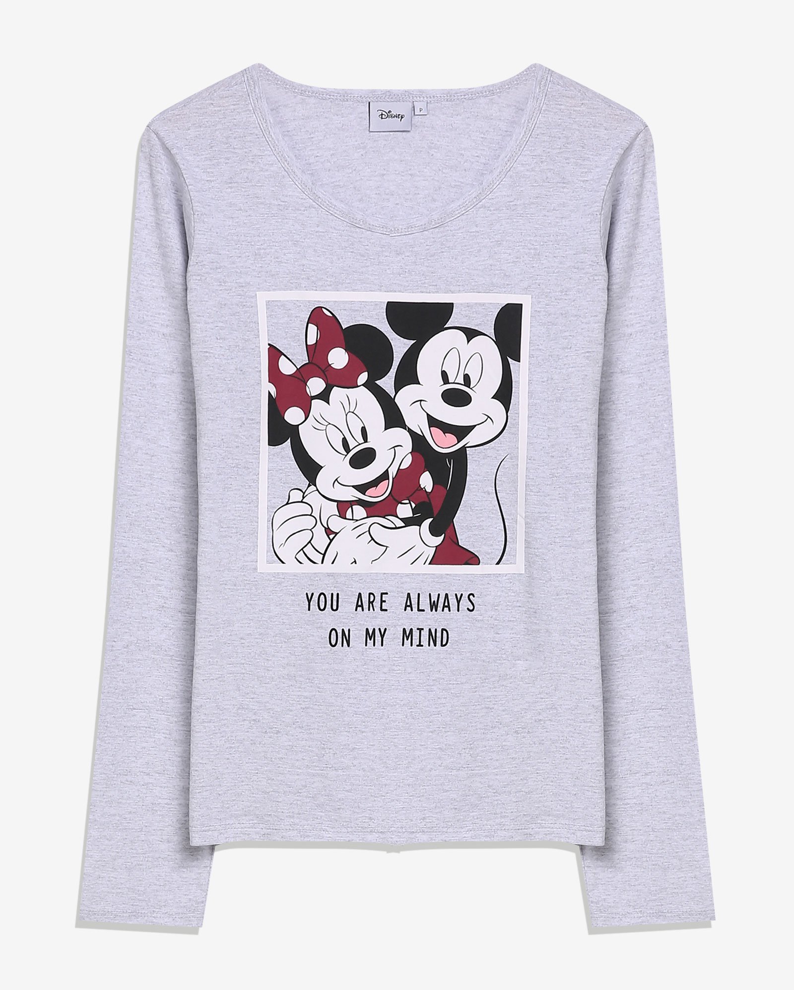 Riachuelo | Pijama Longo Malha Mickey e Minnie Cinza Mescla
