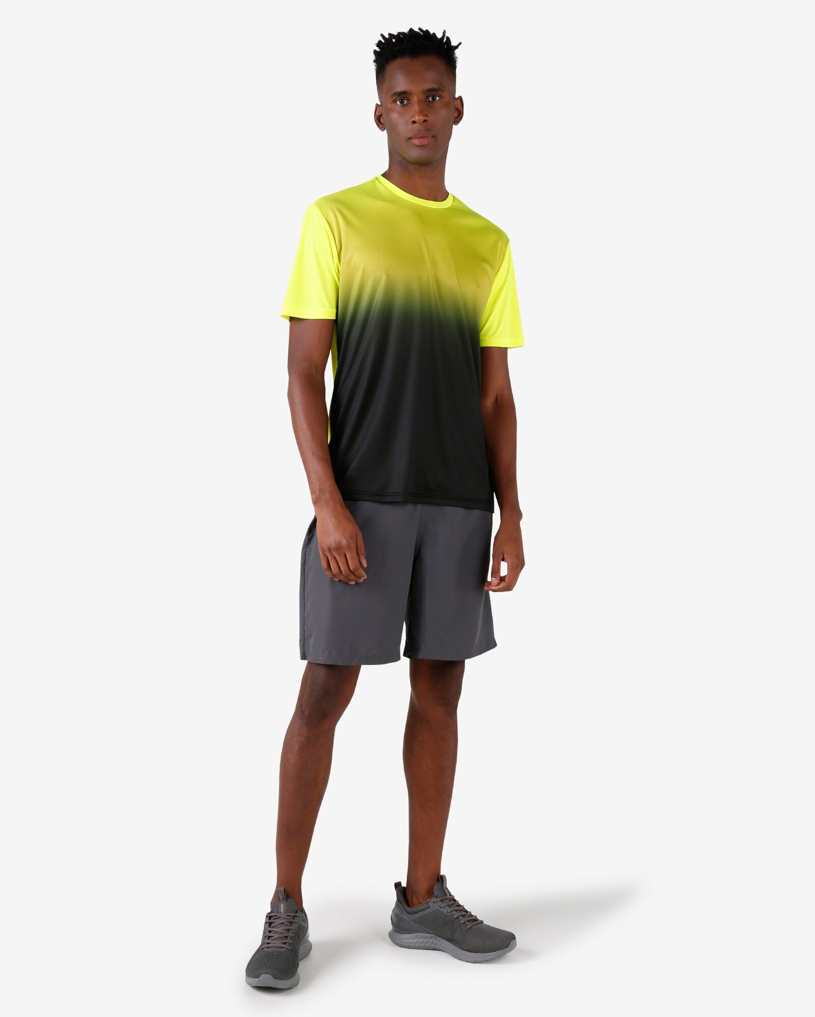 Riachuelo | Kit Bermuda Esportiva 2 Peças Tactel - Cinza/Verde Neon