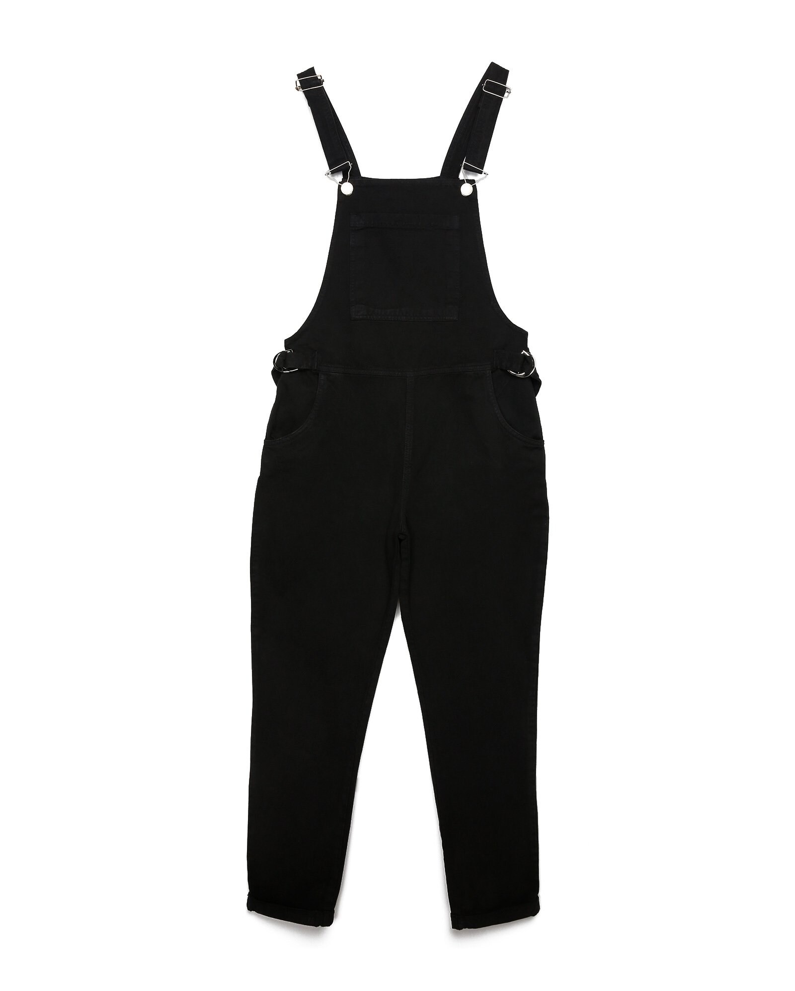 Riachuelo | Macacão Jeans Feminino Bolsos Fivelas Preto Pool by Riachuelo