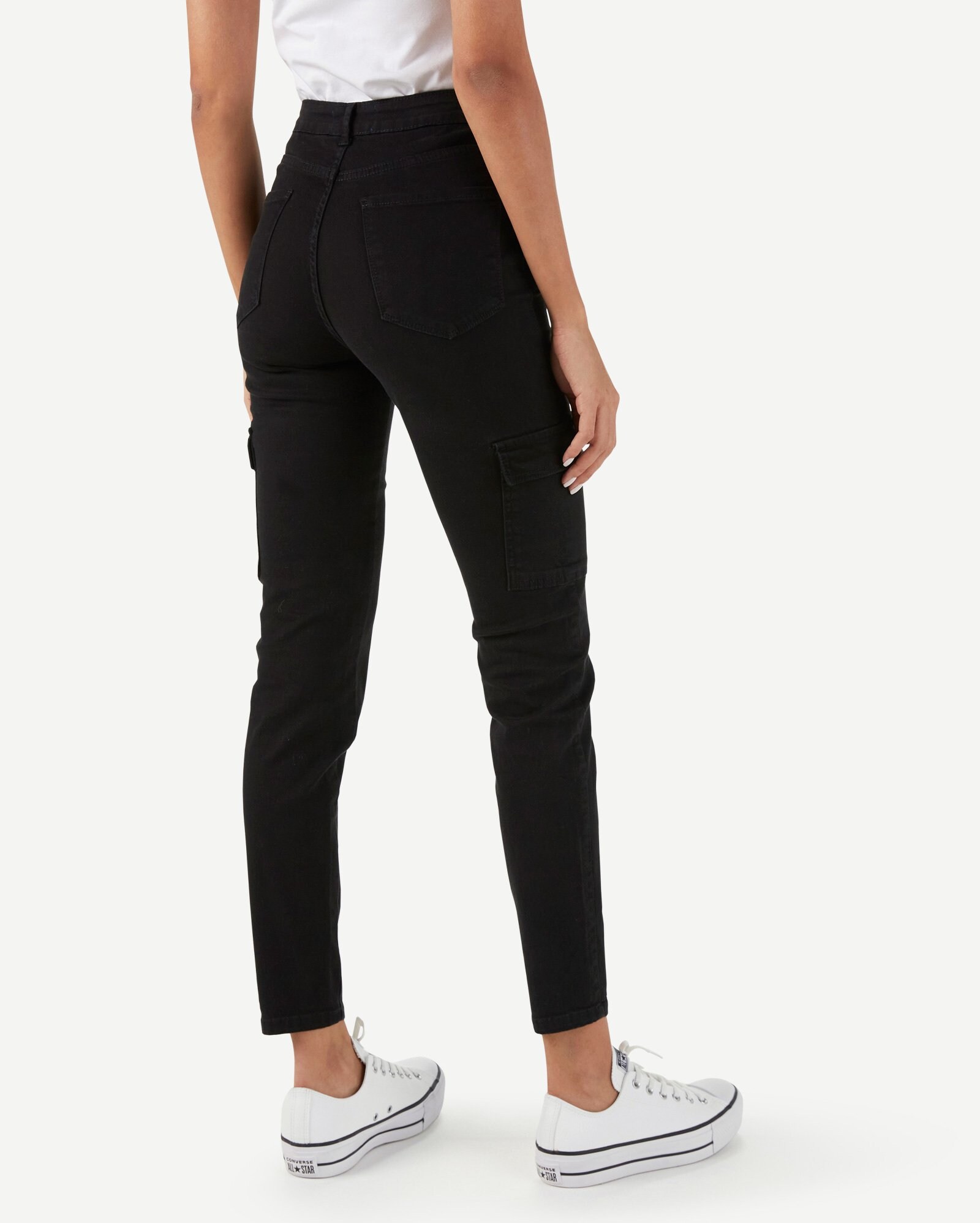 Riachuelo | Calça Jeans Color Feminina Cargo Preto AK by Riachuelo