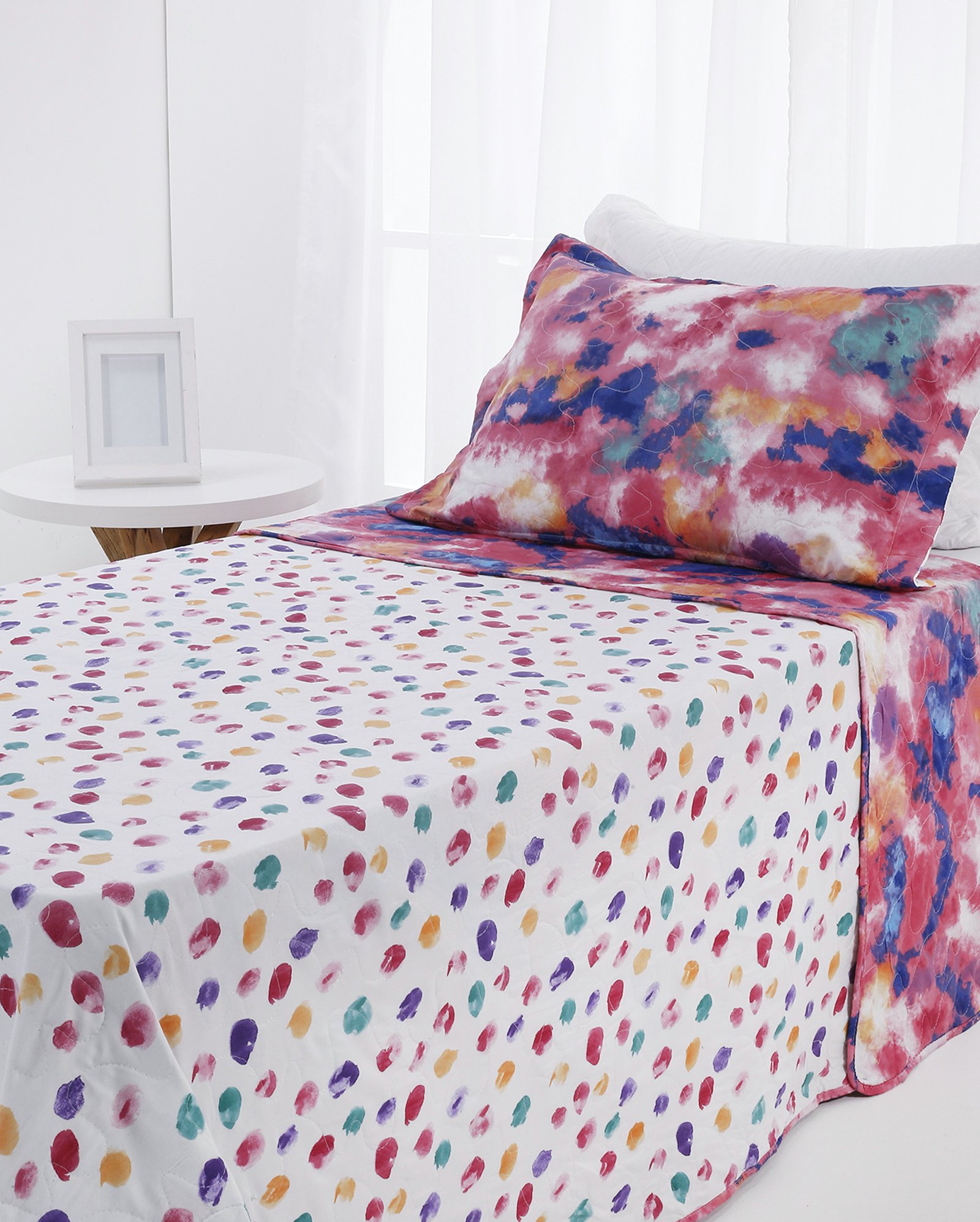 Riachuelo | Kit Colcha Solteiro Dupla Face Matelada Tie Dye Neli AK ...