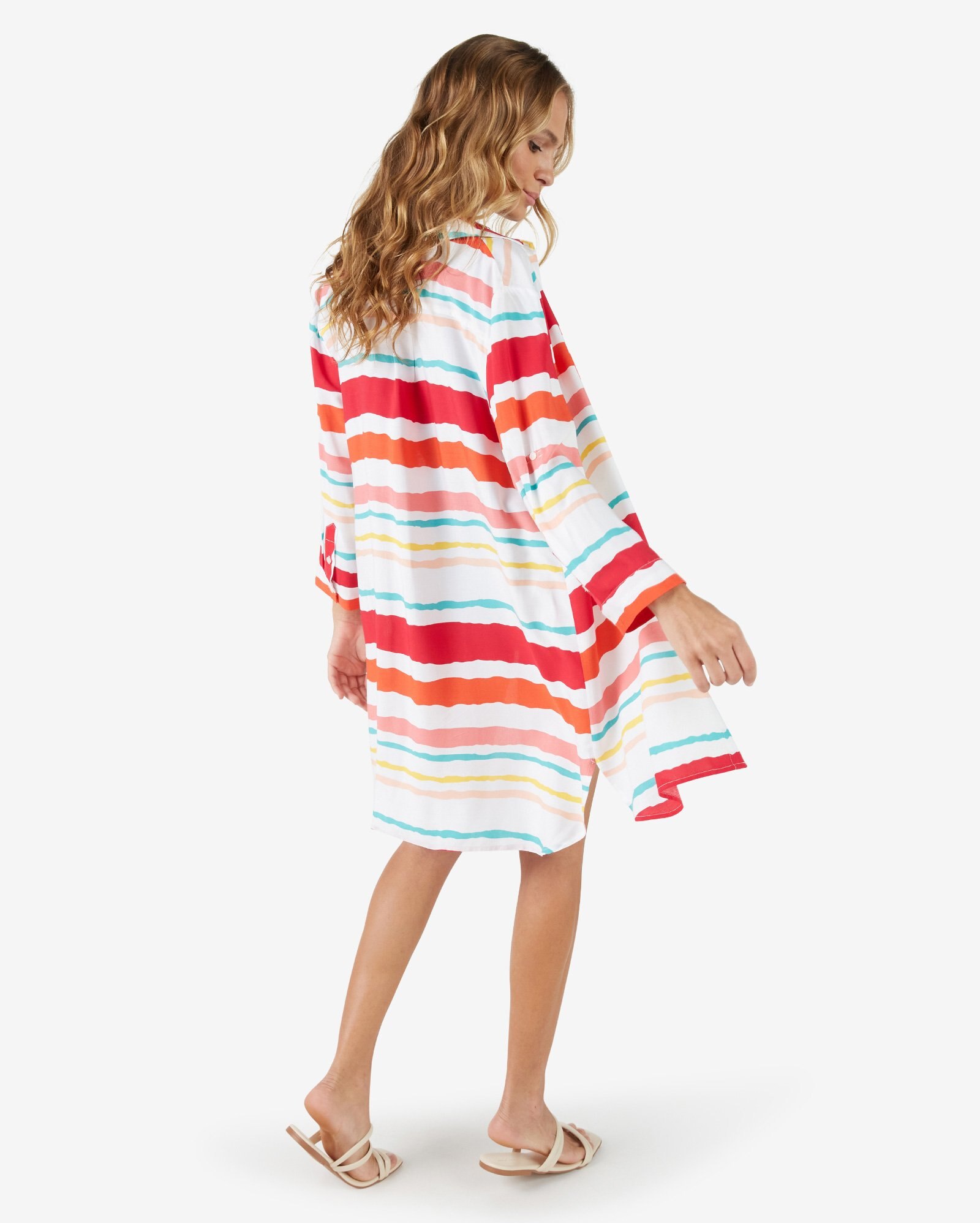 Riachuelo | Saída de Praia Chemise Viscose Tie Dye Branco Dript by ...