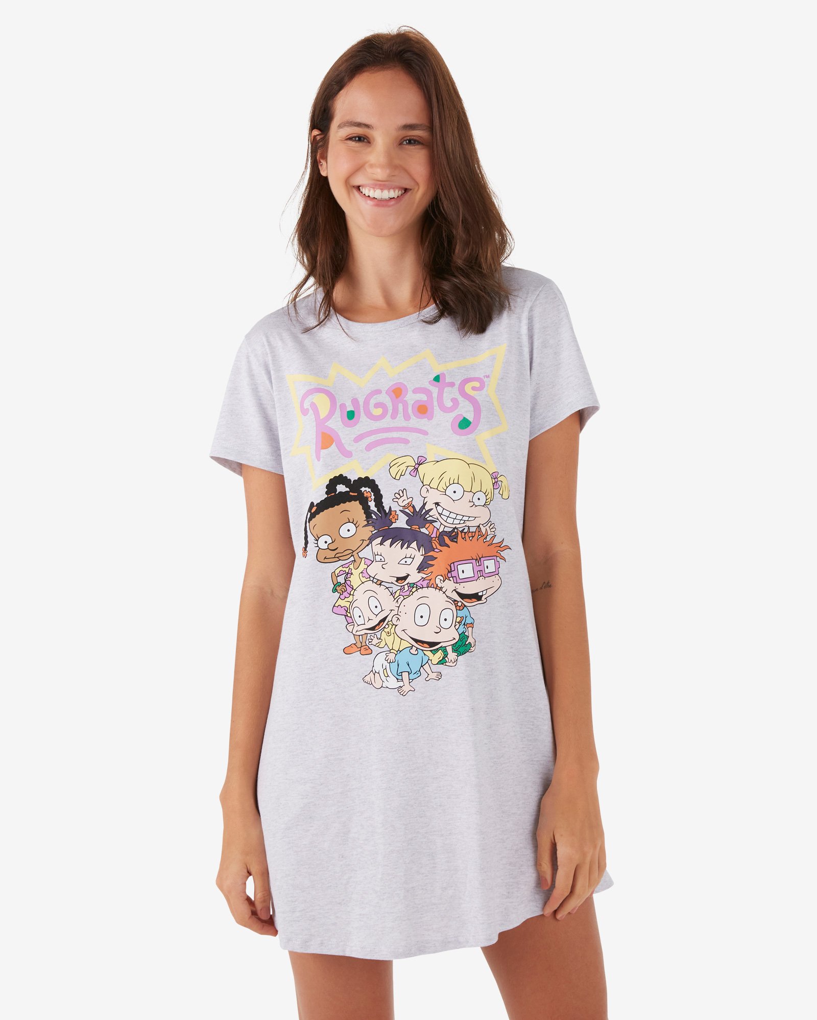Riachuelo | Camisola Manga Curta Rugrats Lilly - Cinza Mescla