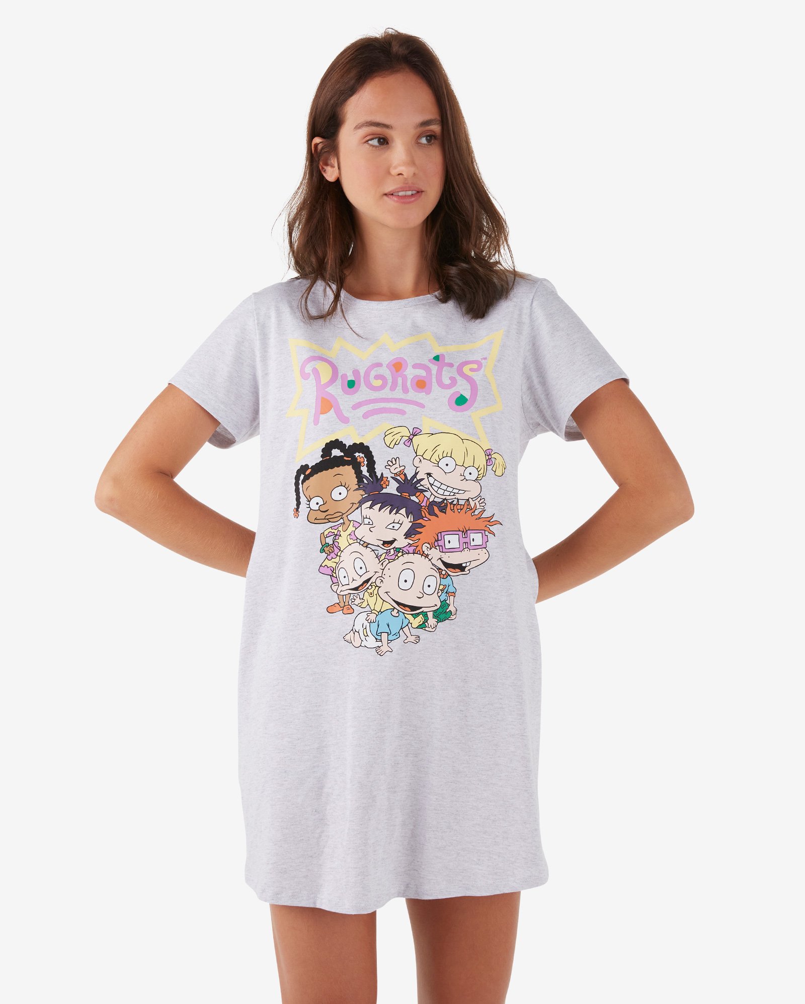 Riachuelo | Camisola Manga Curta Rugrats Lilly - Cinza Mescla