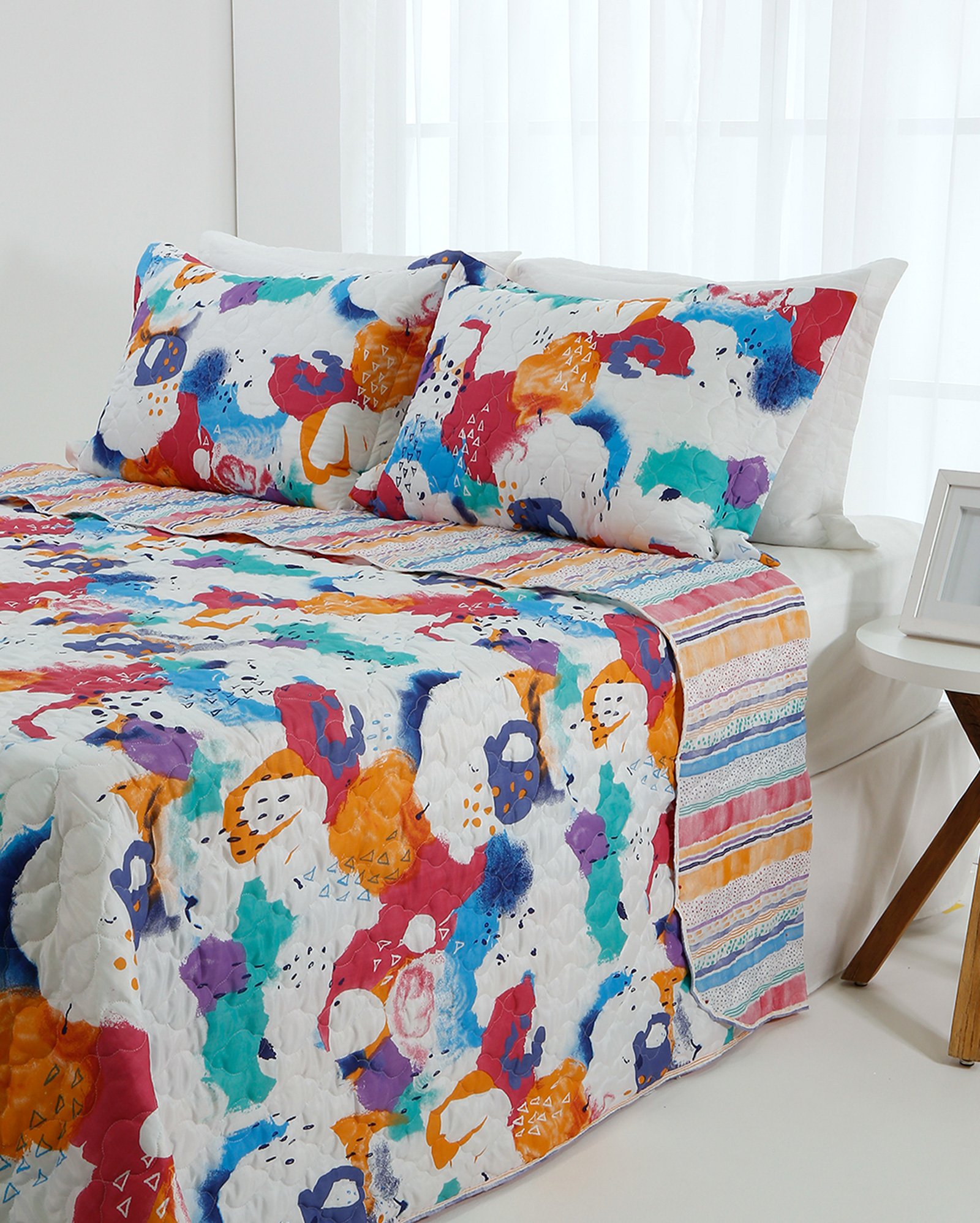 Riachuelo | Kit Colcha Casal Dupla Face Matelada Nolan AK Home Multicor