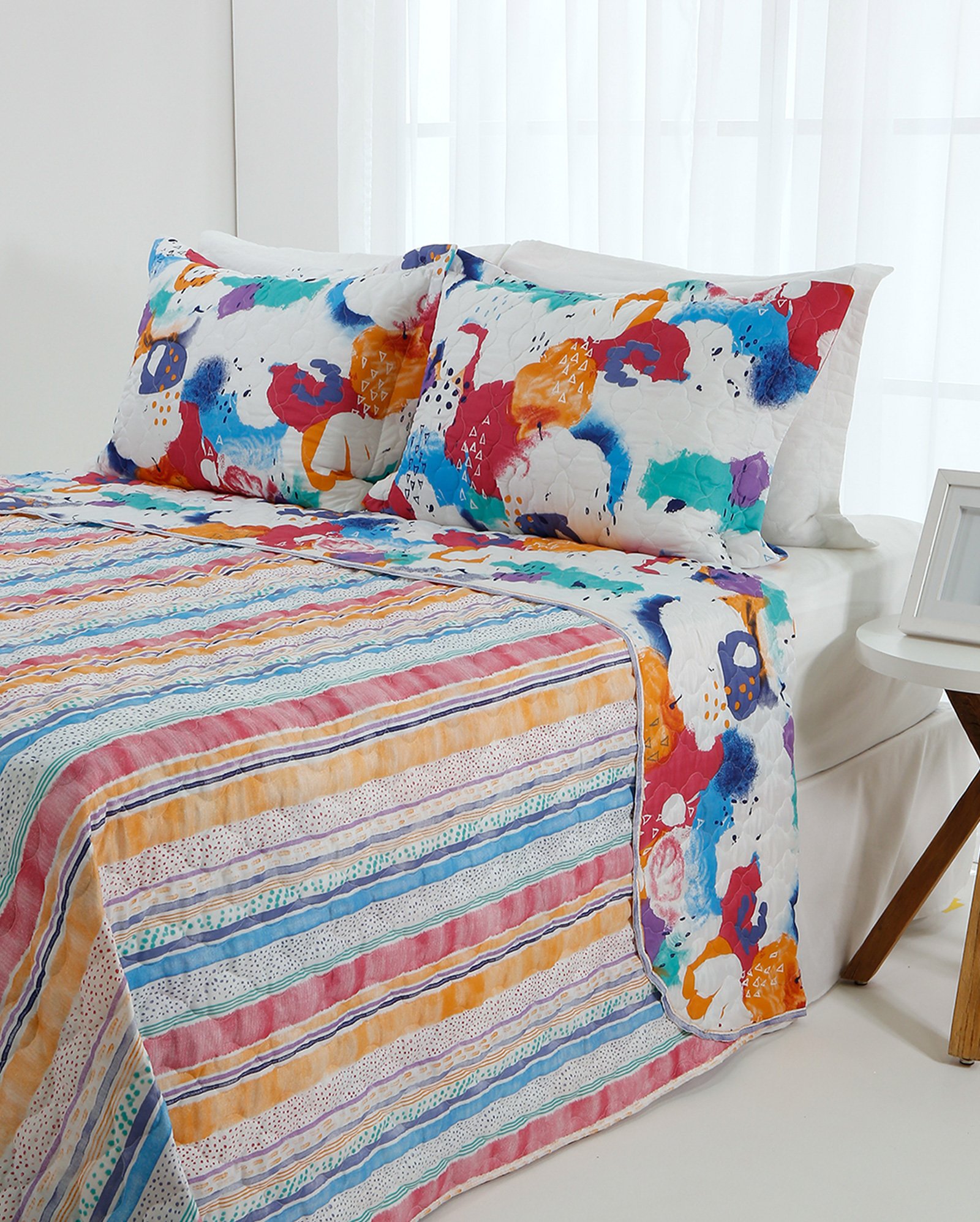 Riachuelo | Kit Colcha Casal Dupla Face Matelada Nolan AK Home Multicor