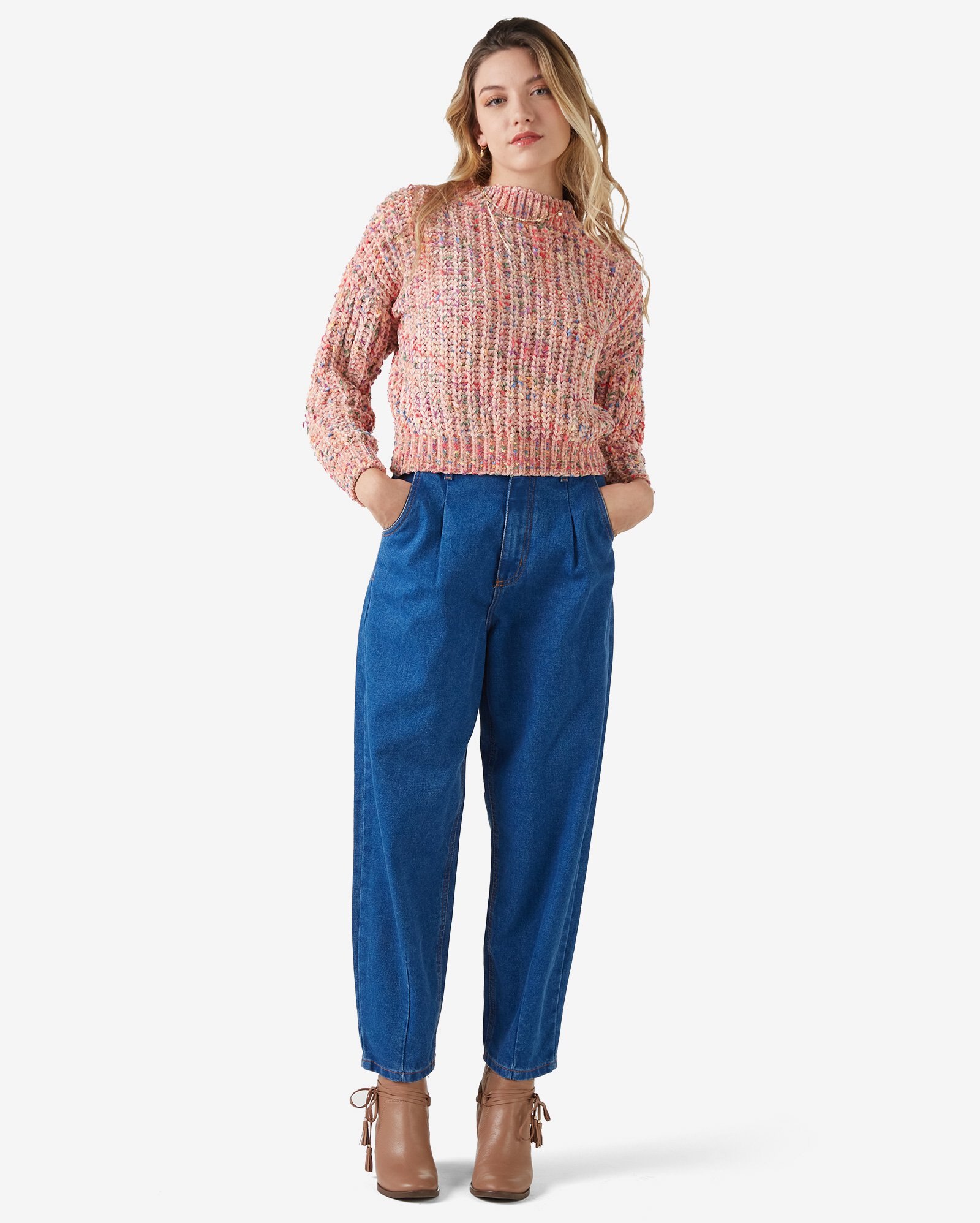 Riachuelo | Suéter Tricot Feminino Trama Rosa