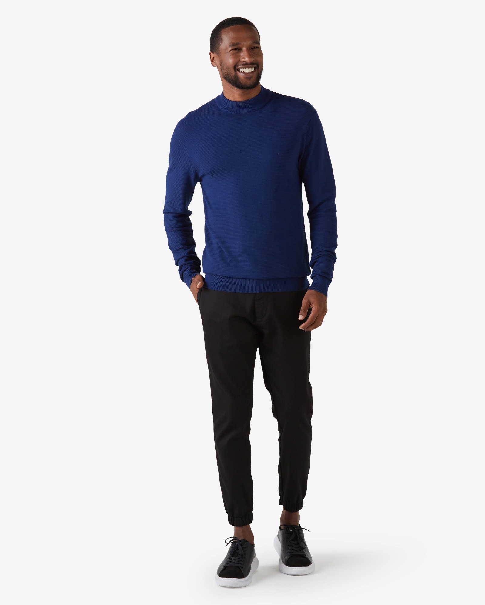 Riachuelo | Suéter Tricot Texturizado Masculino Manga Longa Azul Royal