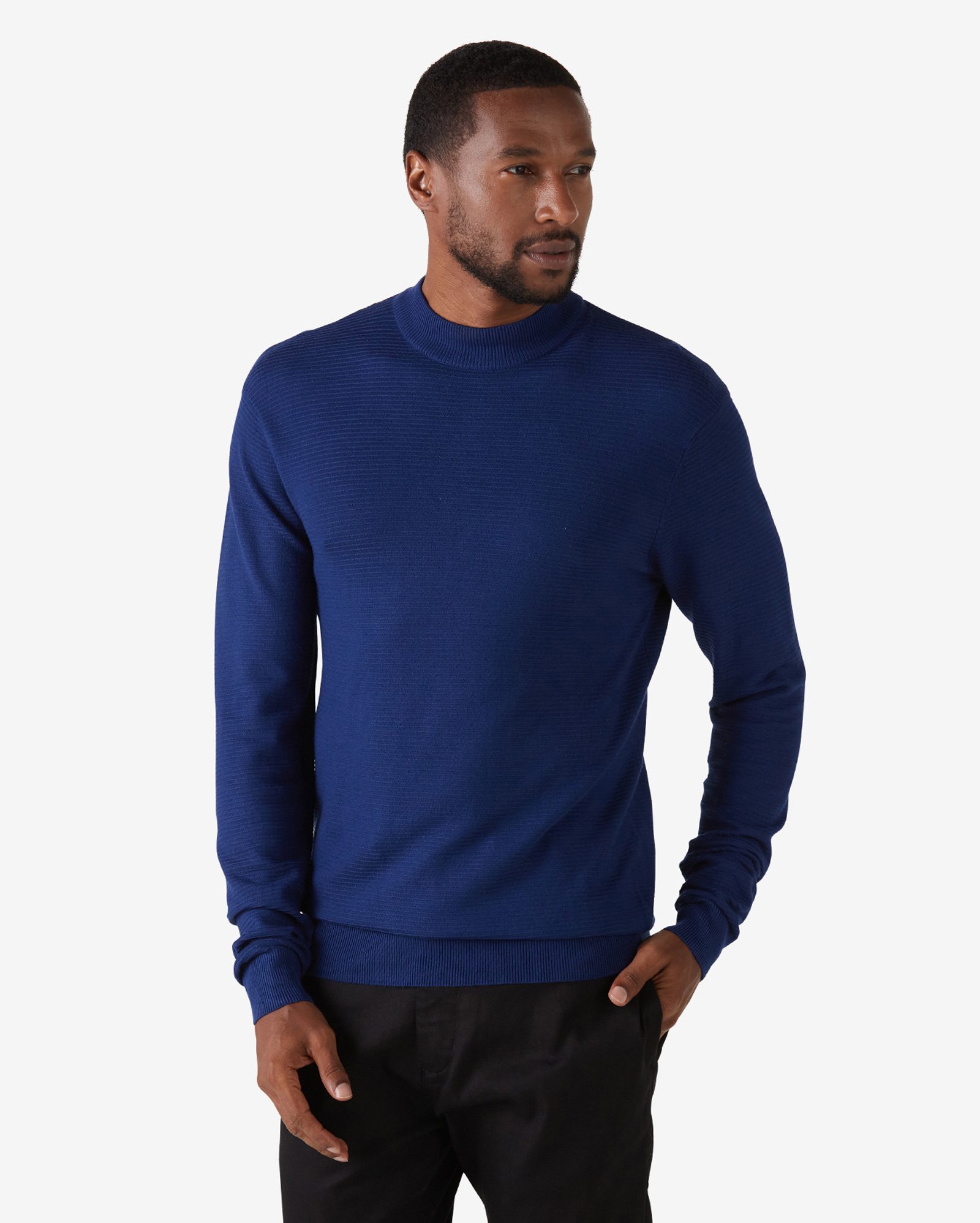 Riachuelo | Suéter Tricot Texturizado Masculino Manga Longa Azul Royal