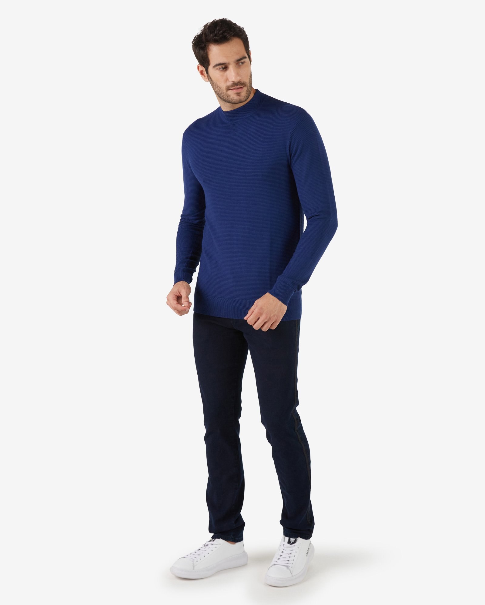 Riachuelo | Suéter Masculino em Linha Gola Alta Azul Royal