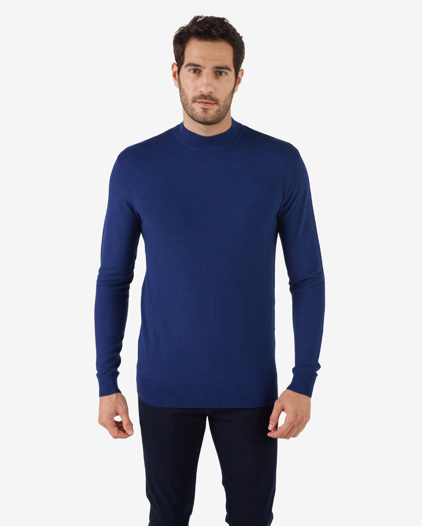 Riachuelo | Suéter Masculino em Linha Gola Alta Azul Royal