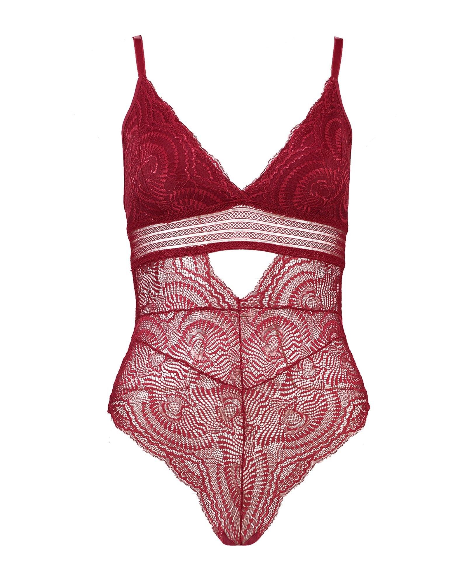 Riachuelo | Body Feminino em Renda Vermelho Riachuelo